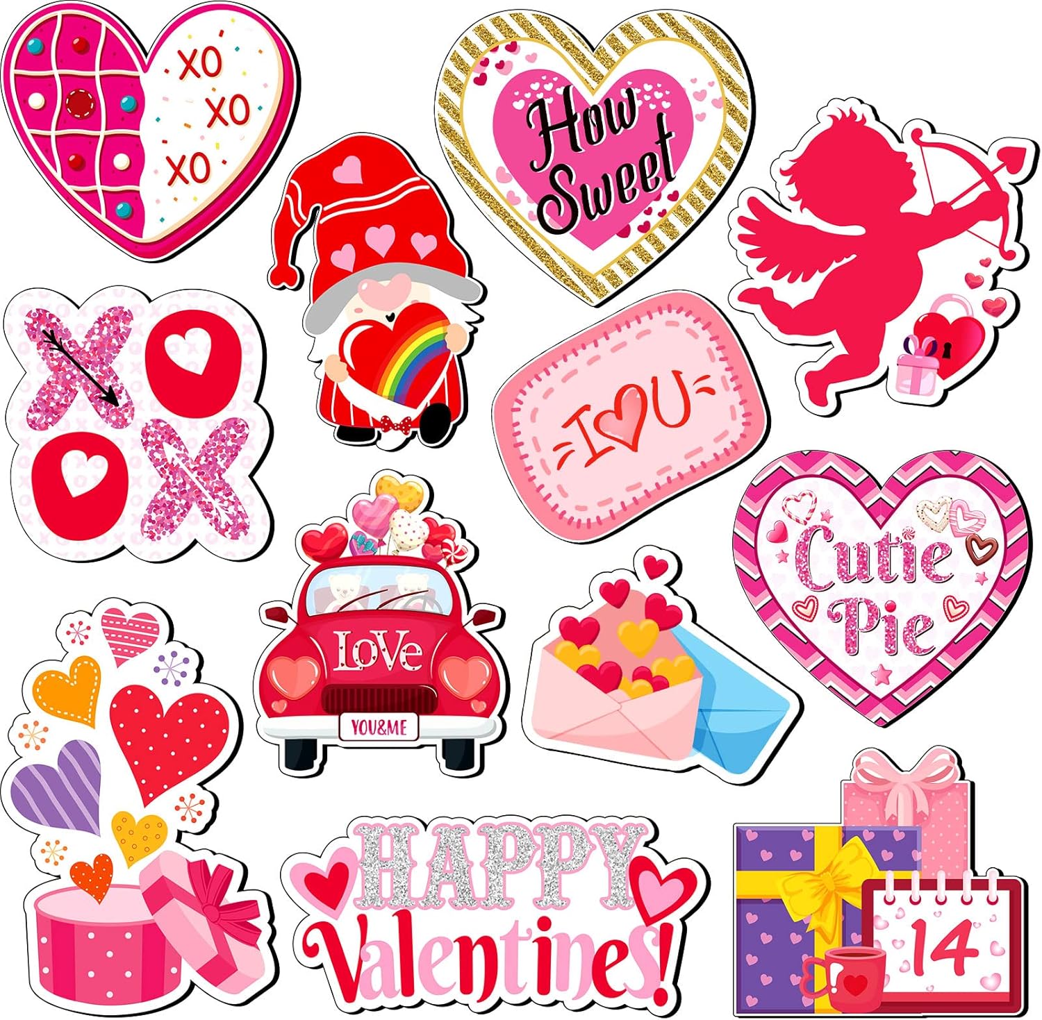 Amazon.com: 12 Pieces Valentine s Day Refrigerator Magnets Holidays ...