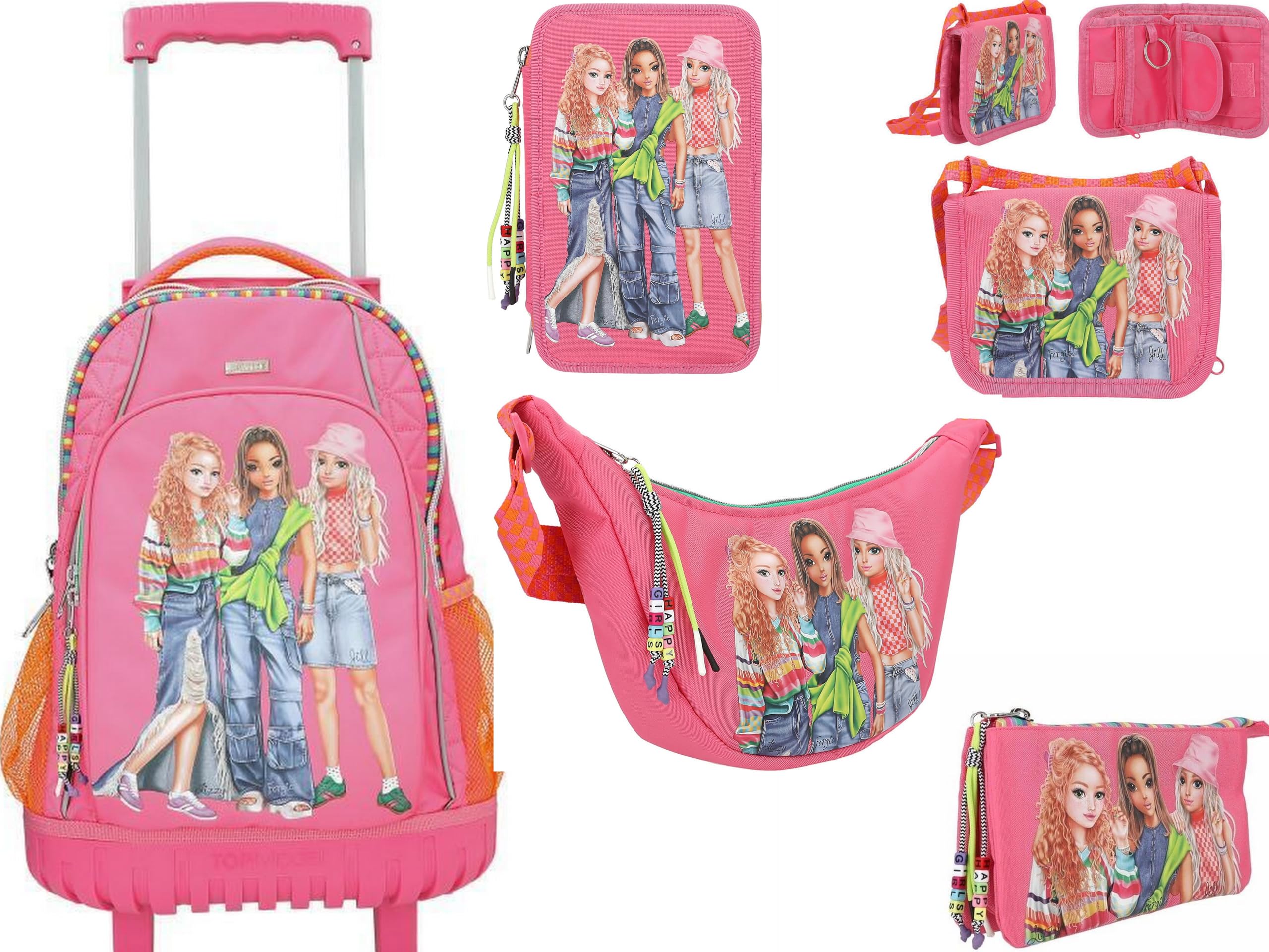 Trolley Top Model Schulrucksack Schlamper 3-Fach Federmappe ...