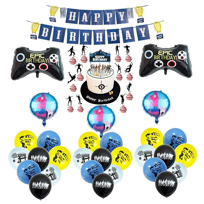 Buy smileh Video Game Party Supplies Gaming Balloons Video Game Happy ...