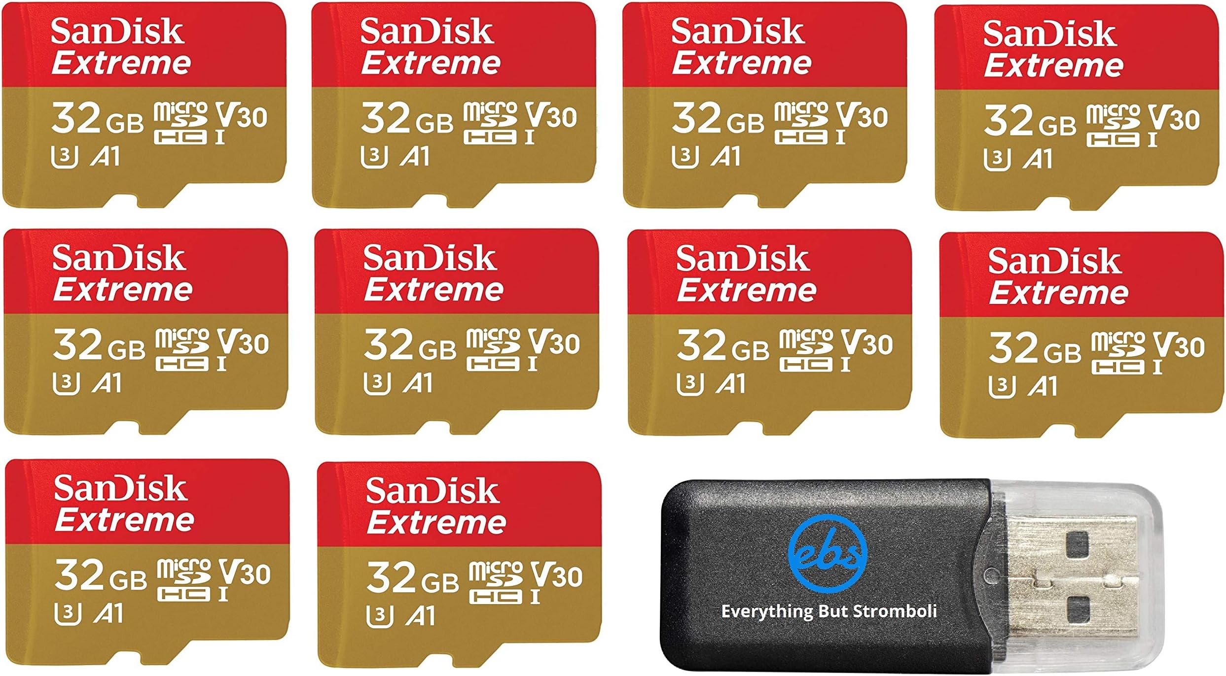 Amazon.com: 32GB SanDisk Extreme (Ten Pack) 4K Micro Memory Card ...