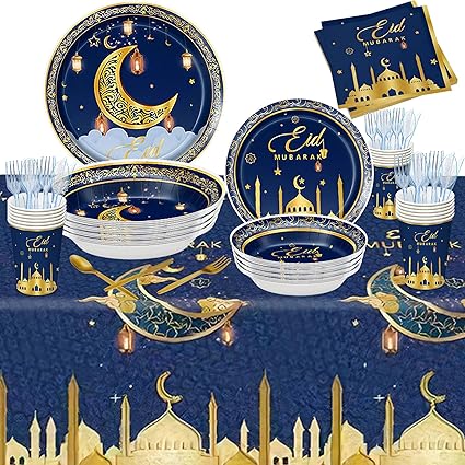 Amazon.com: KatchOn, Eid Mubarak Tableware Set - 108x54, Pack of 176 ...