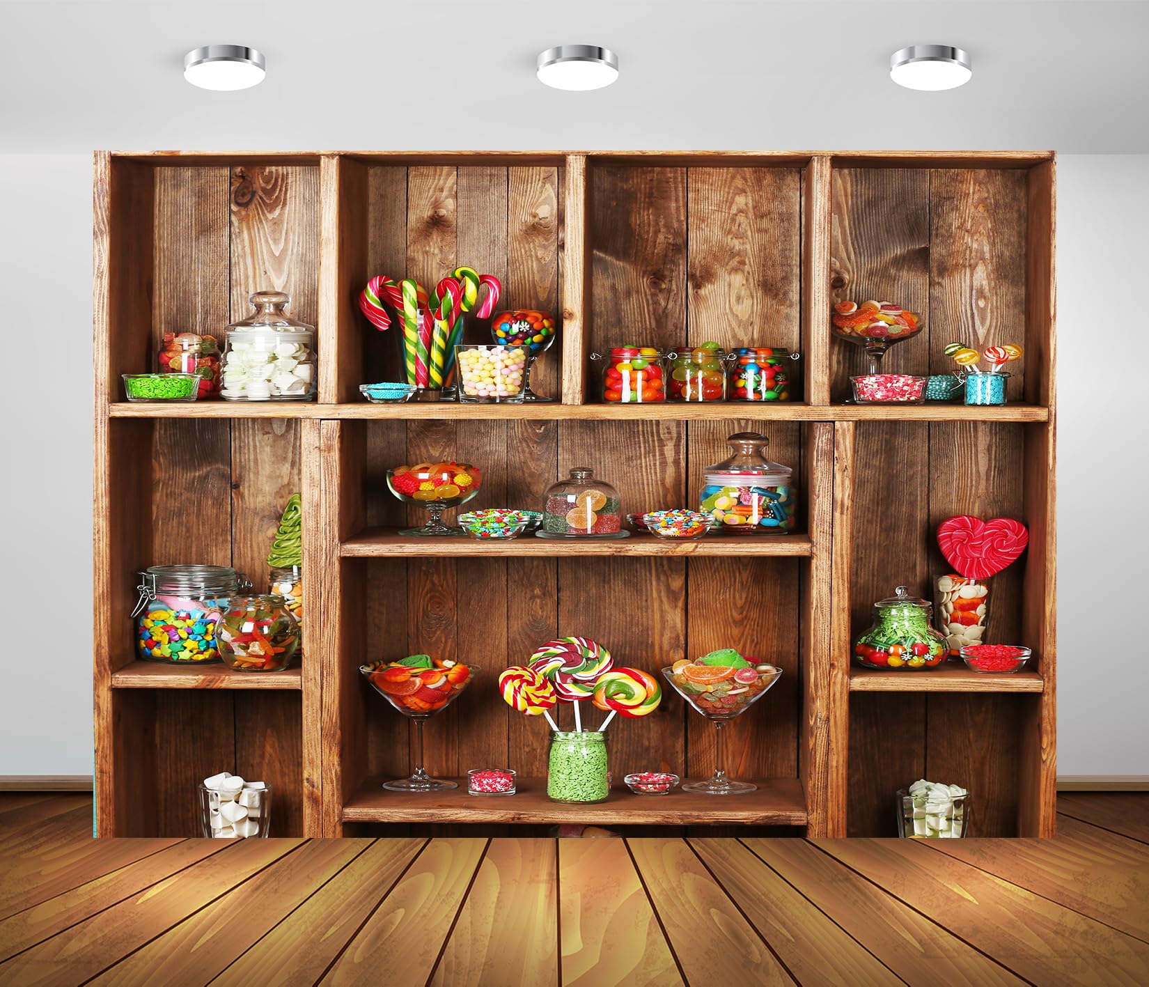 Amazon.com : BELECO 7x5ft Fabric Sweets Candy Shop Backdrop Candies in ...