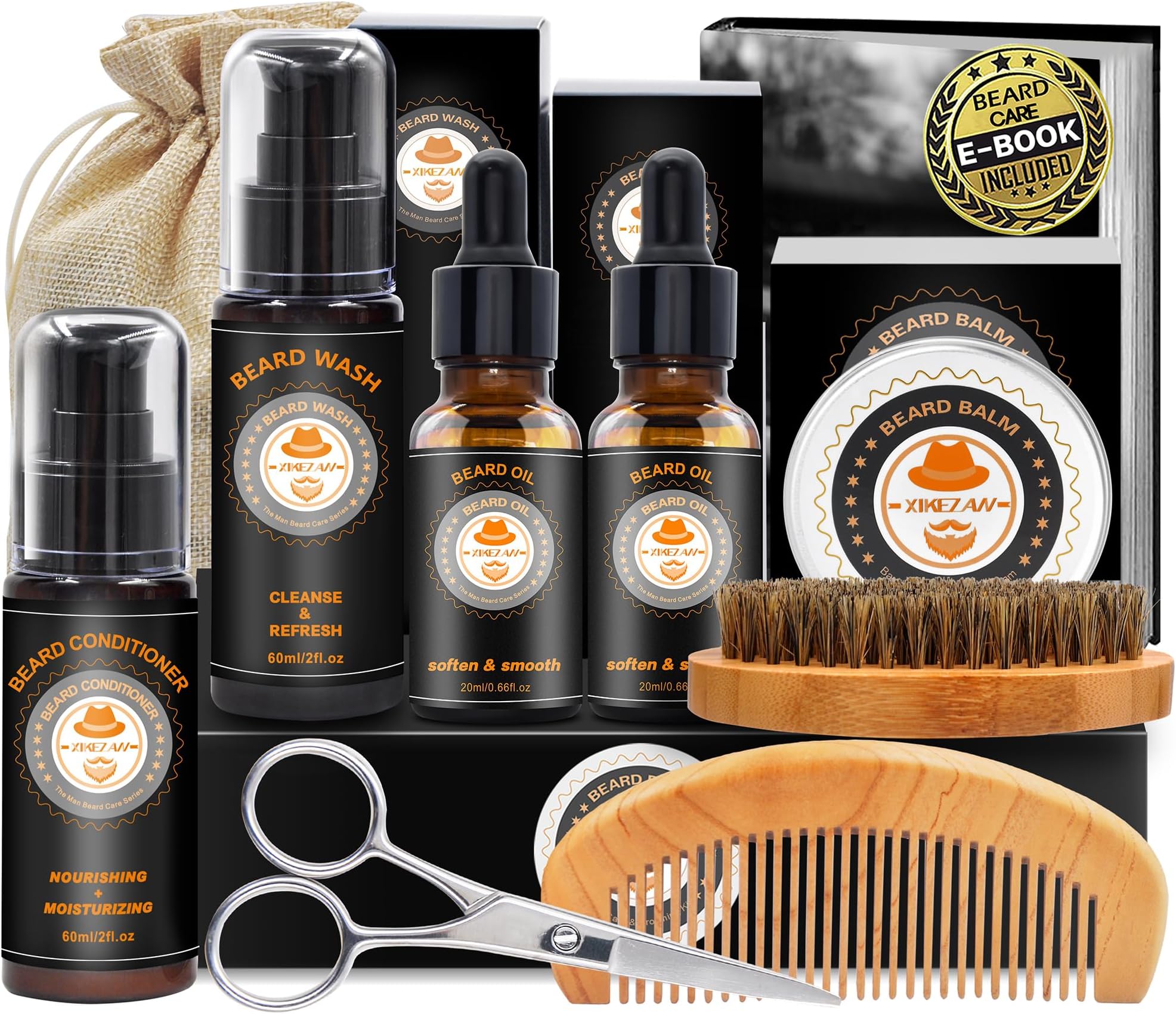 Amazon.com : Upgraded Beard Grooming Kit w/Beard Conditioner,Beard Oil ...