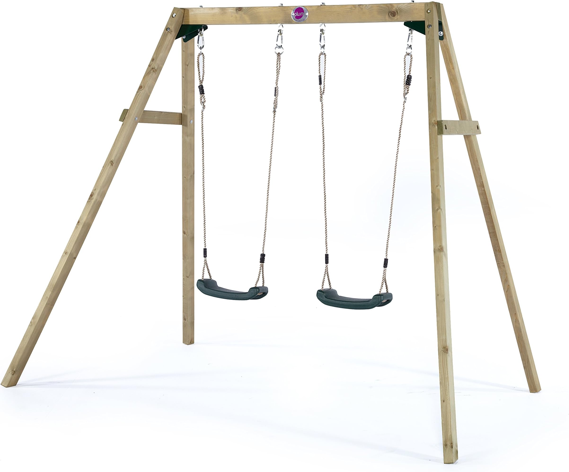 Sportspower Wooden Double Swing and Monkey Bar Set, Children's Swing ...