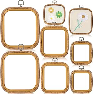 Amazon.com: Qunclay 6 Pcs Square Embroidery Hoop Frame 3 Sizes Cross ...