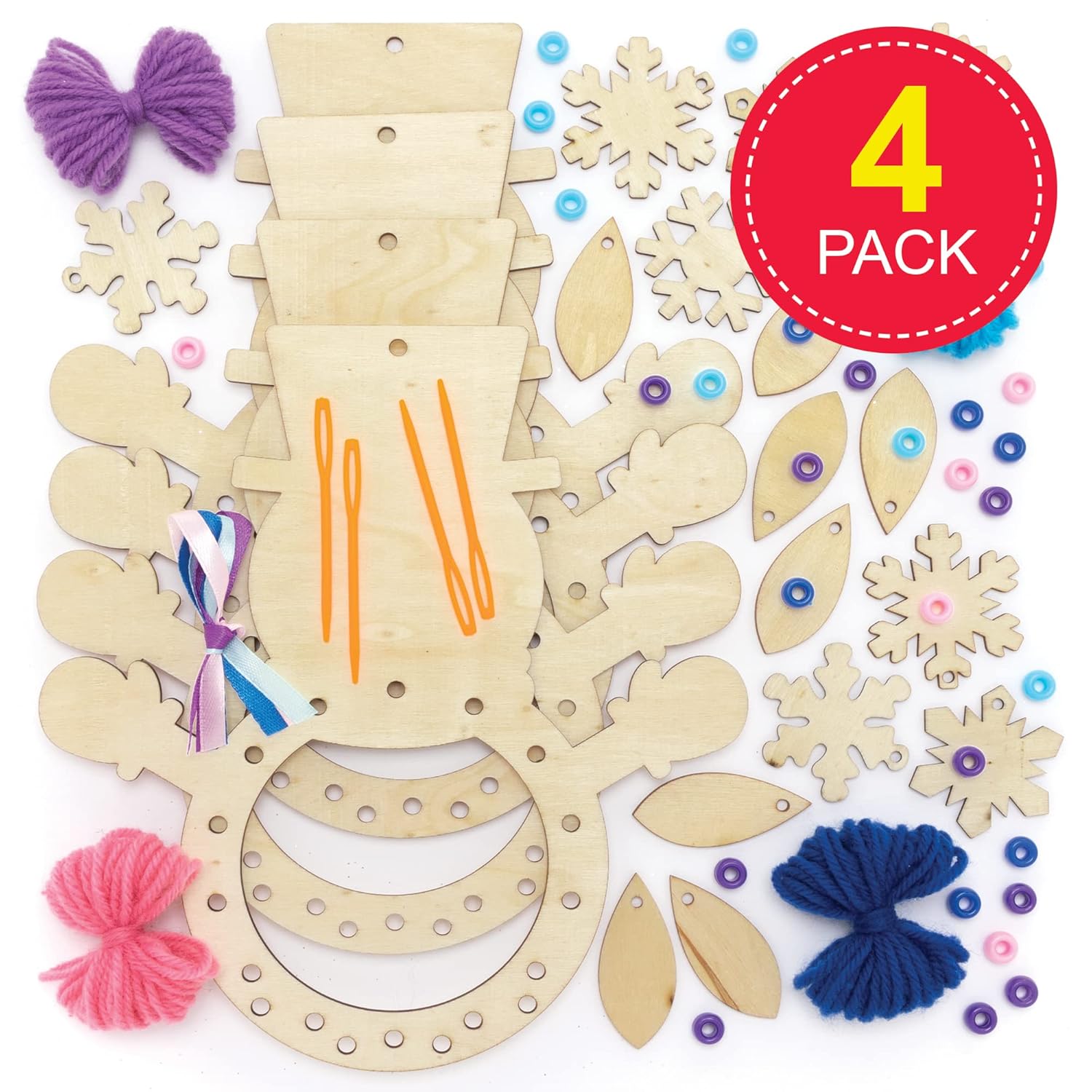 Baker Ross FC119 Snowman Wooden Dream Catcher Craft Kits – Pack of 4 ...