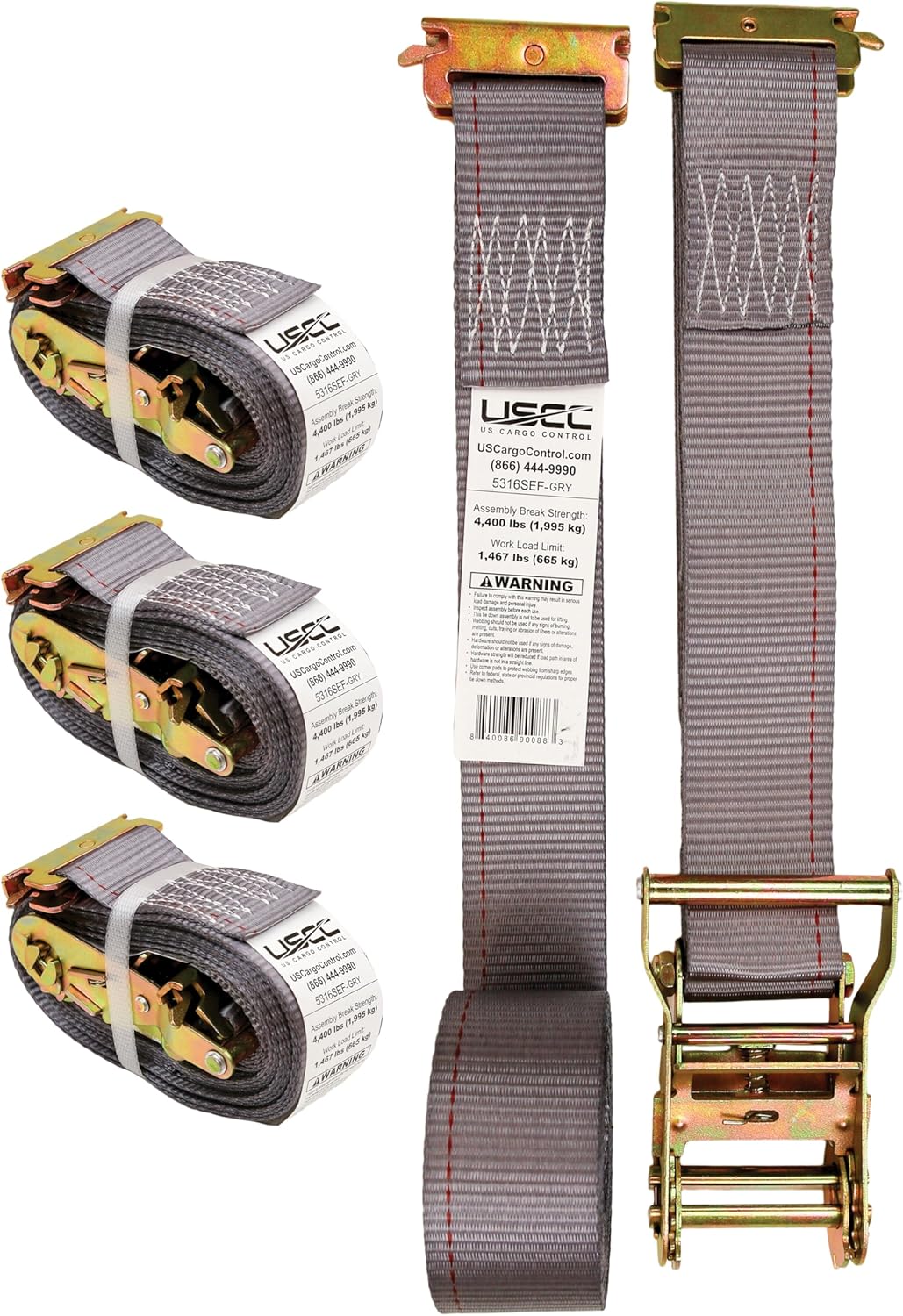Amazon.com: US Cargo Control E-Track Ratchet Straps (4-Pack), 2 Inch x ...