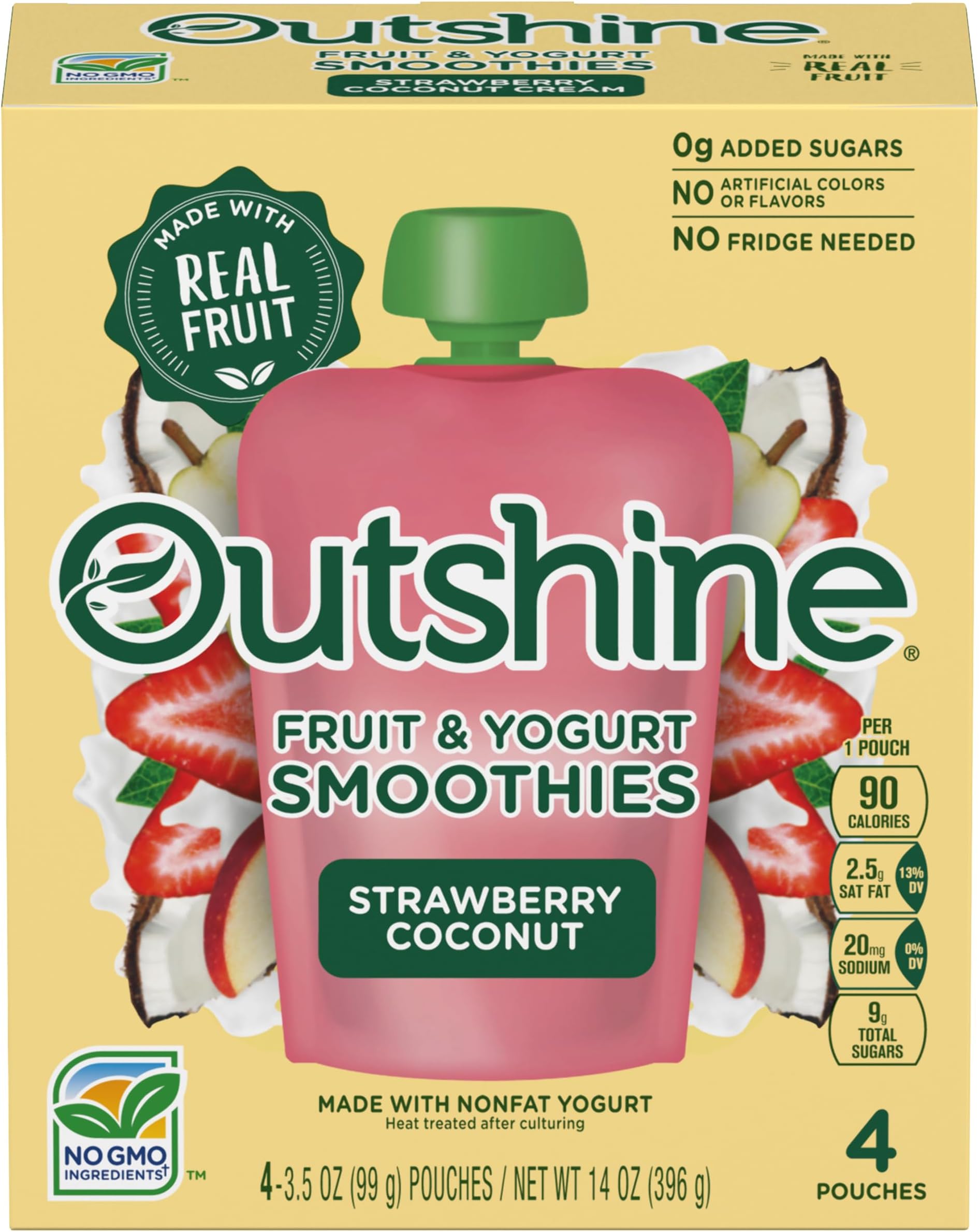 Amazon.com : Outshine Fruit & Yogurt Smoothie Pouches, Strawberry ...