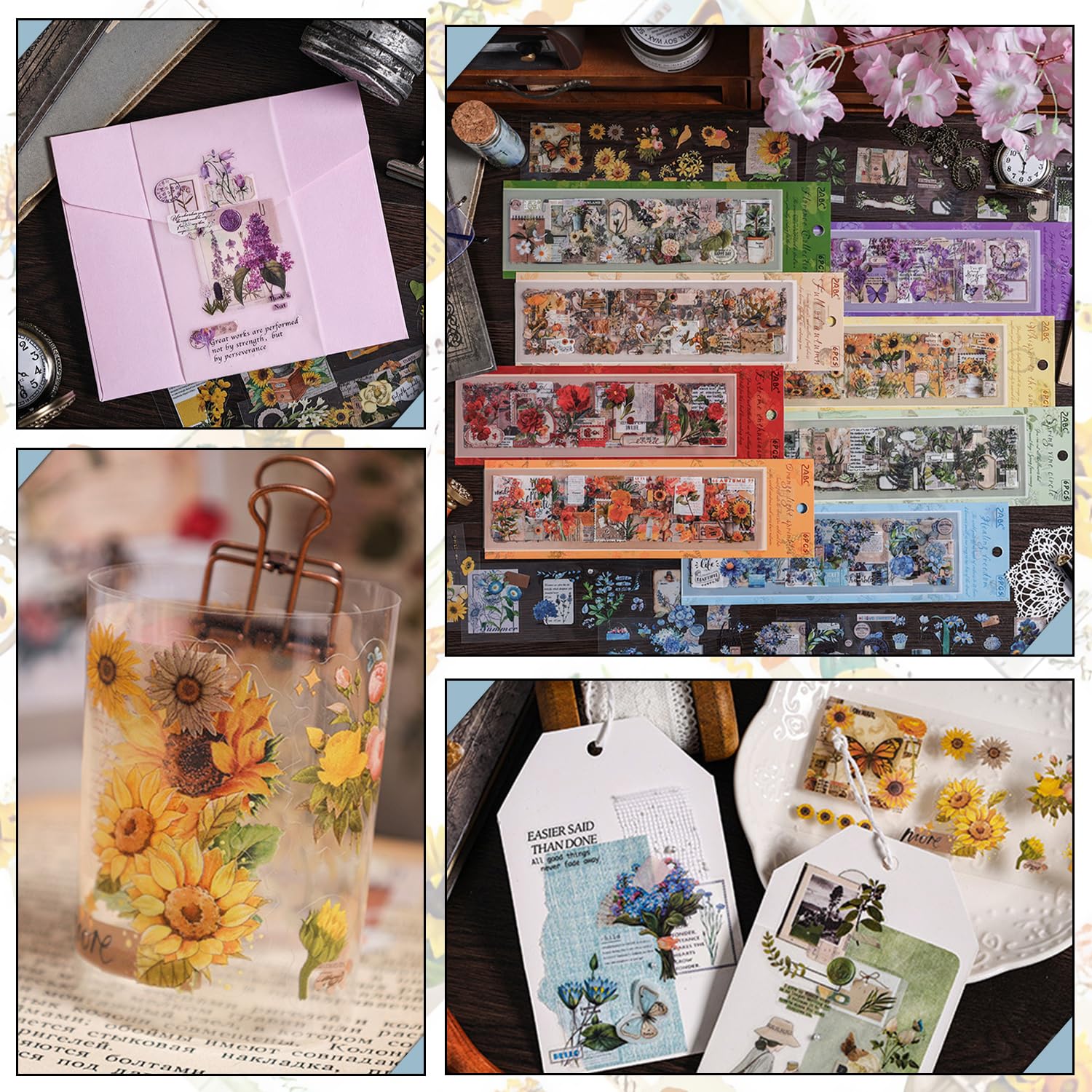 556 Pcs/48 Sheets Scrapbook Stickers, Retro Stickers for Scrapbooking ...