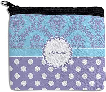 Personalized Purple Damask & Dots Rectangular Coin Purse at Amazon ...