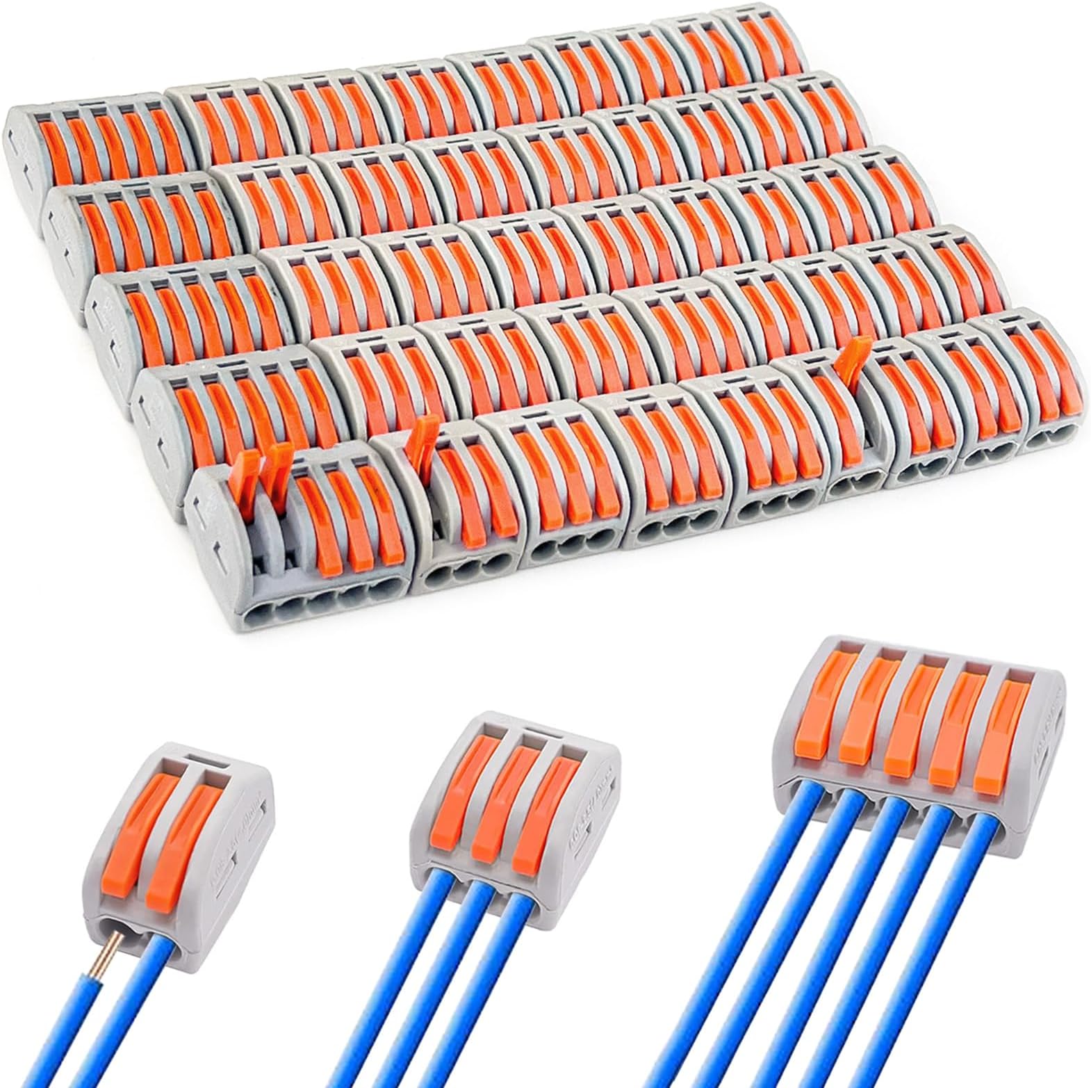 Connecteur électrique, 60 Pièces Rapide Connecteur de Fil de Câble avec ...