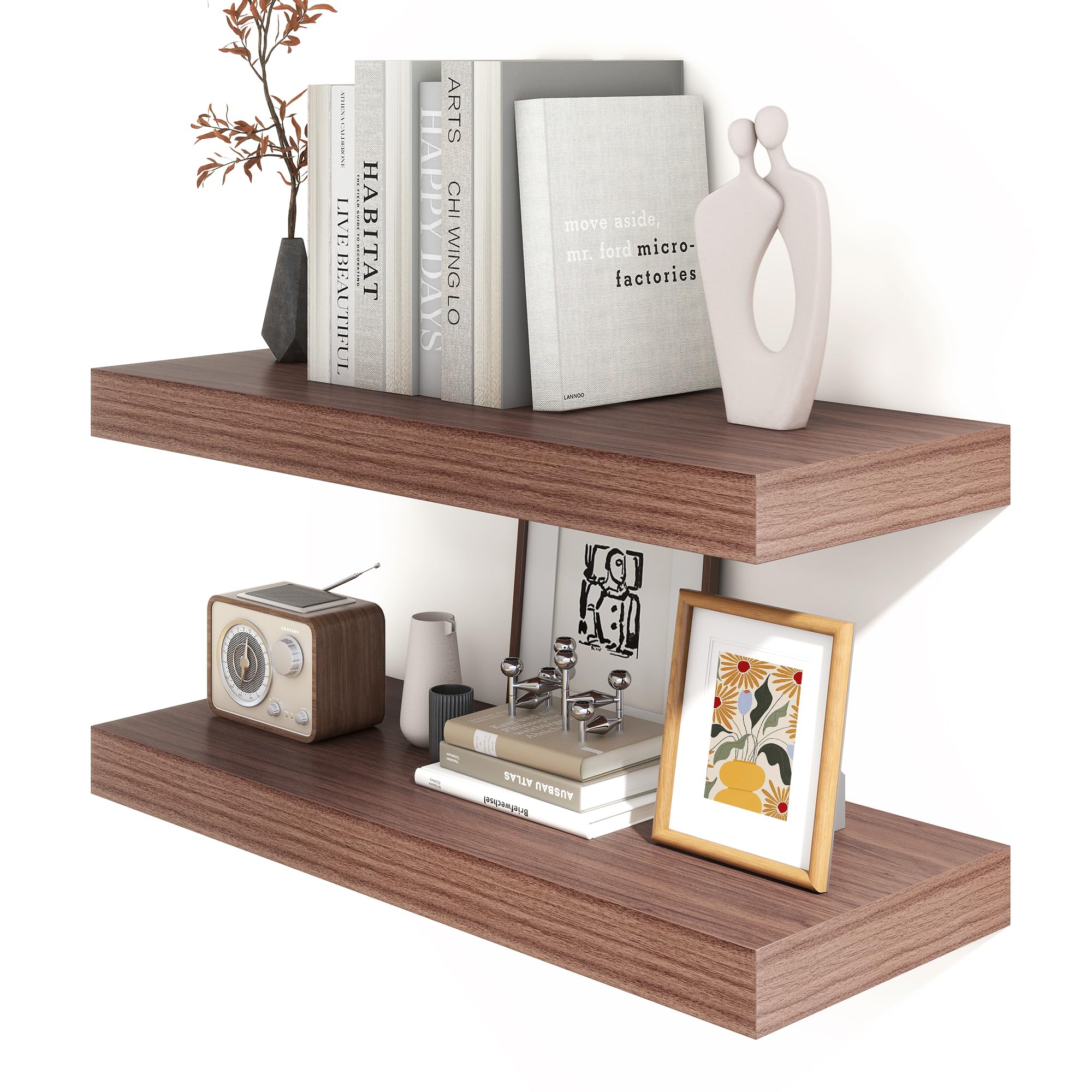 Amazon.com: FLYJOE Deep Floating Shelves for Wall | 12 Inch Deep ...