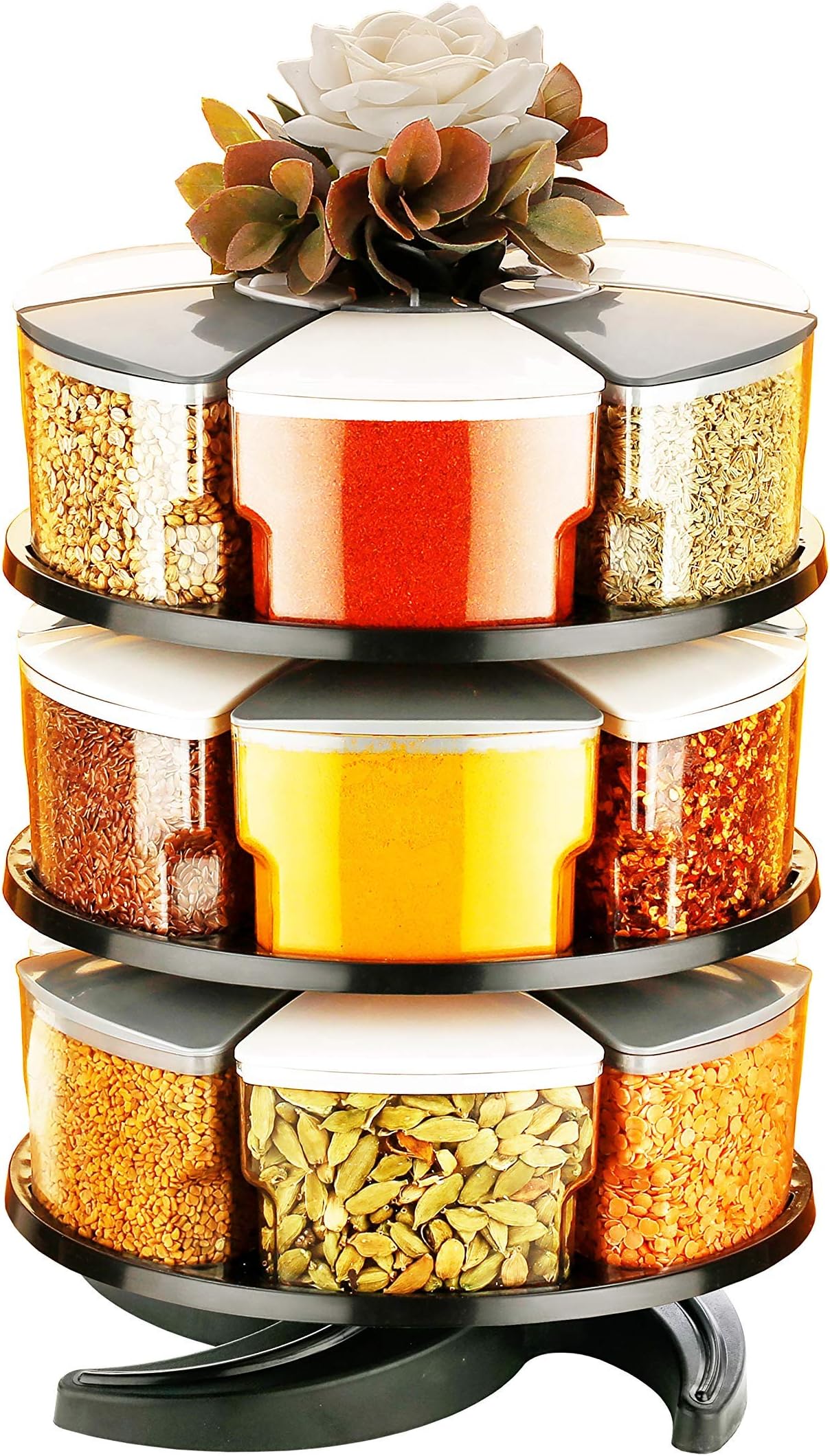 Buy Delavala Stainless Steel Masala Spice Rack Set/Rotating Masala Rack ...