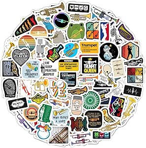 Amazon.com: BulbaCraft Trumpet Stickers for Water Bottle and Laptop ...