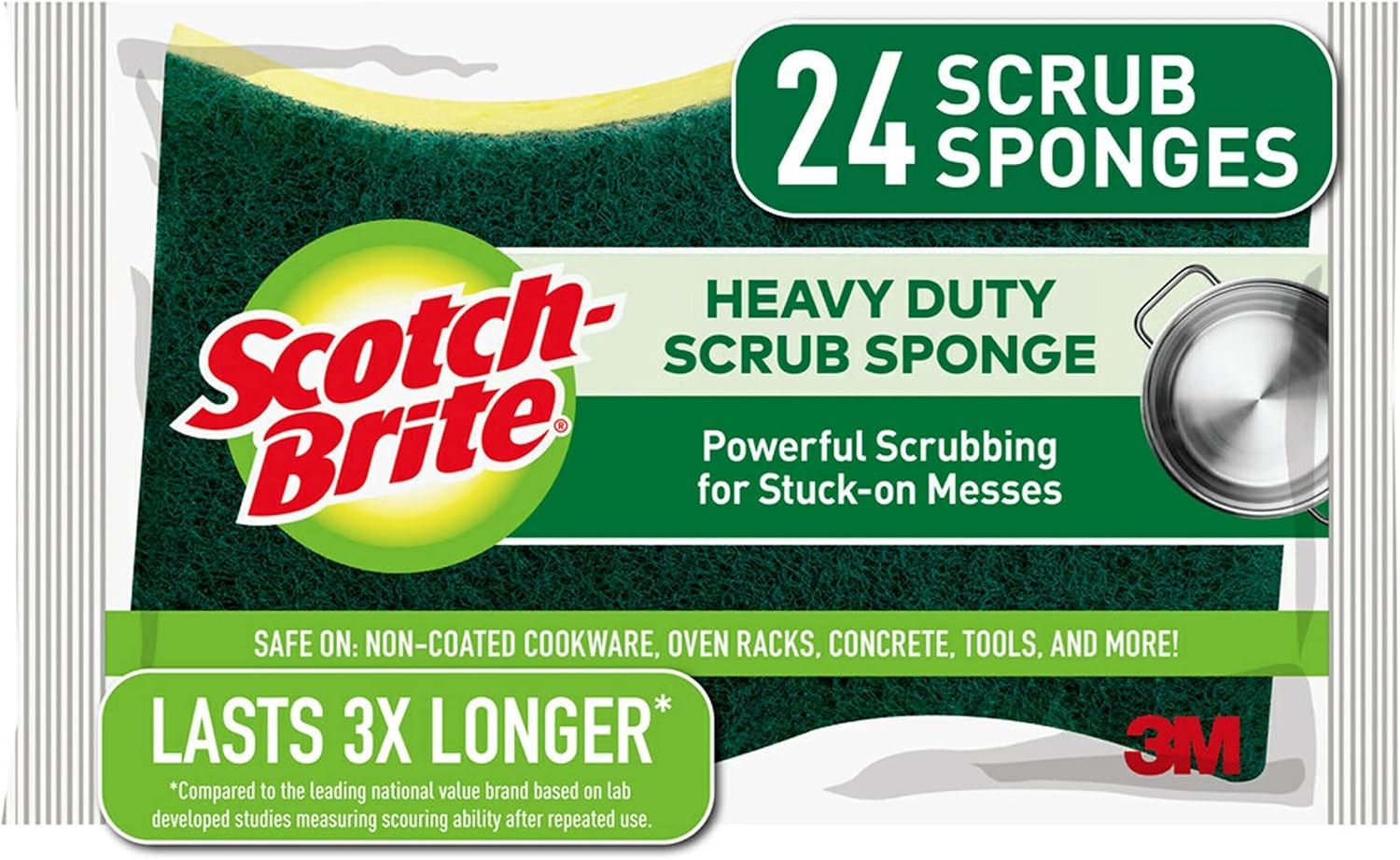Amazon.com: Scotch-Brite Heavy Duty Scrub Sponges, Sponges for Cleaning ...