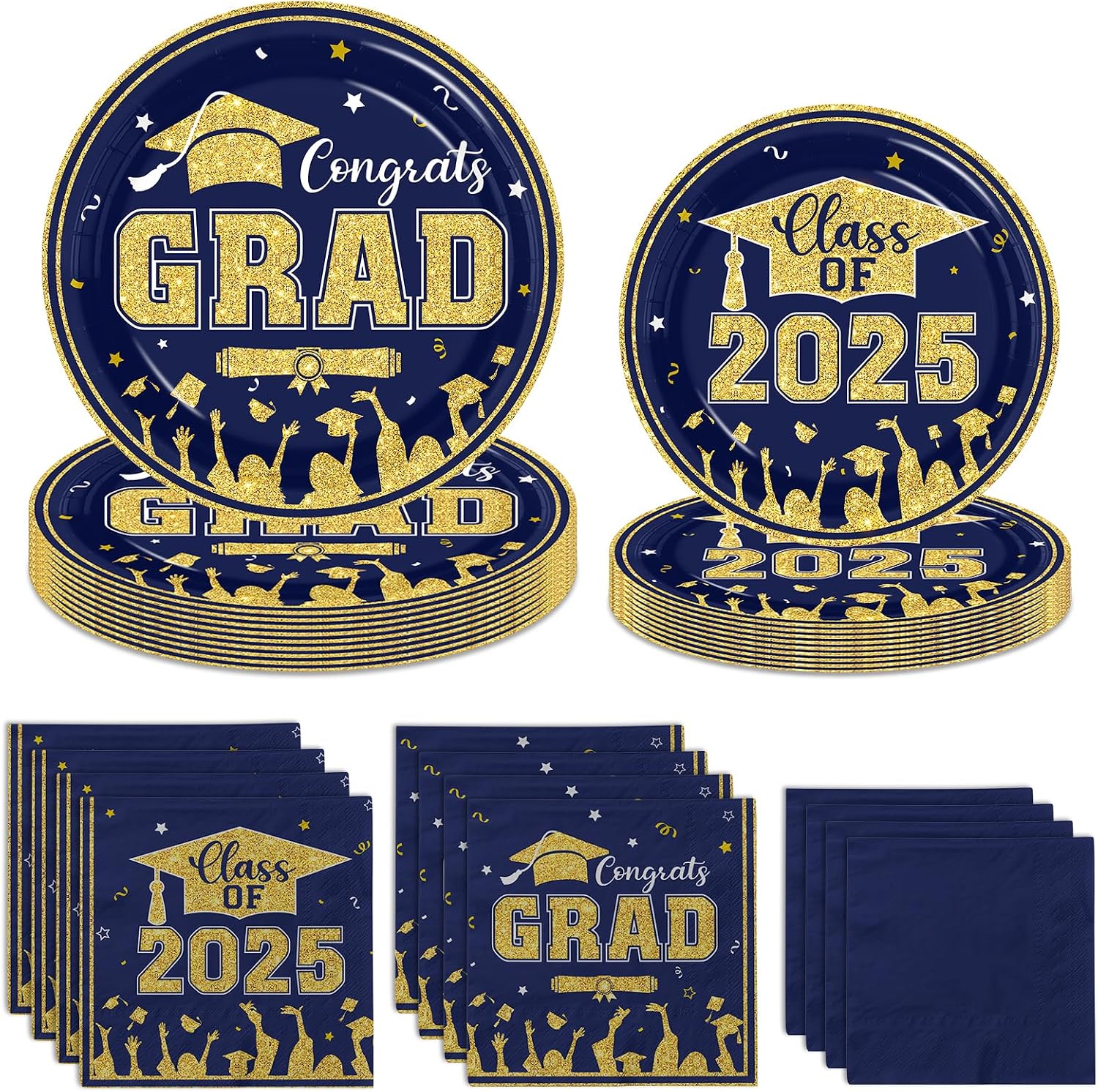 Amazon.com: Graduation Party Decorations 2025 Navy Blue and Gold ...