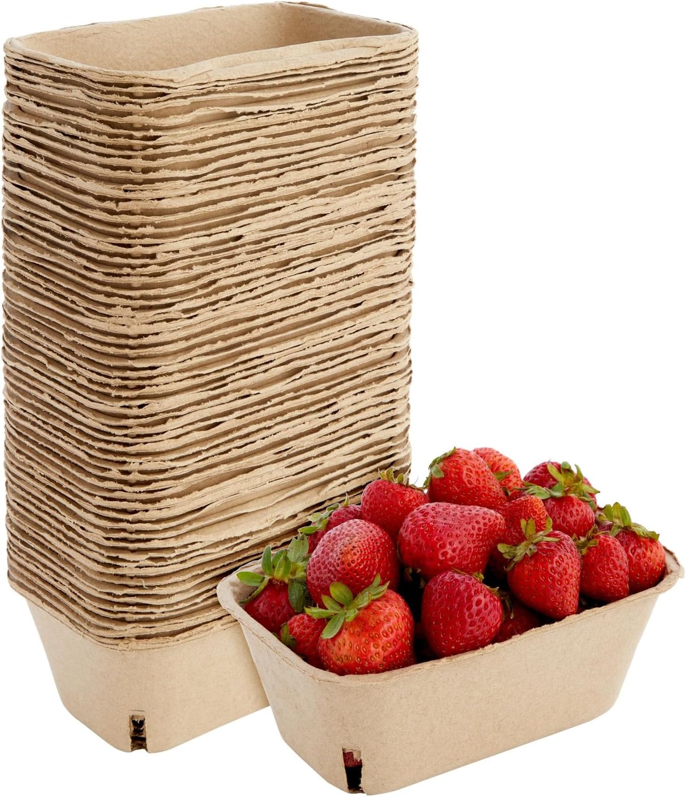 Amazon.com: 75 Pack - Quart Berry/Produce Basket - Vented Plastic ...