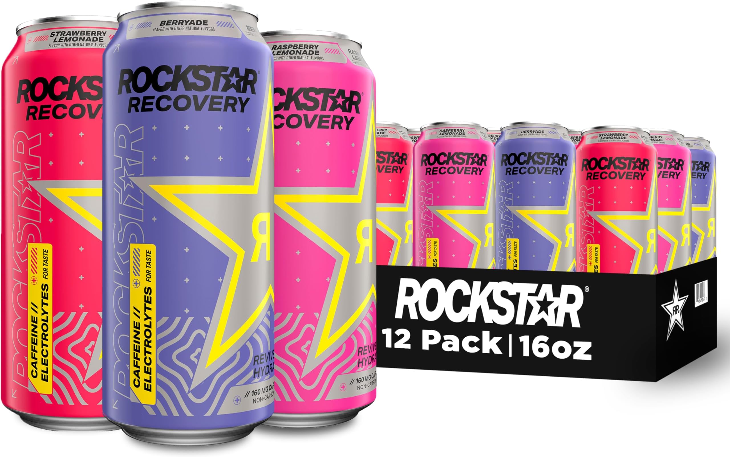 Amazon.com : Rockstar Recovery Non-Carbonated Energy Drink, 3 Flavor ...
