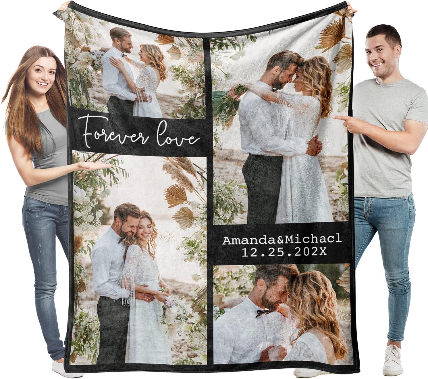 Easycosy Personalized Blankets for Couples Gifts Custom Picture Throw ...