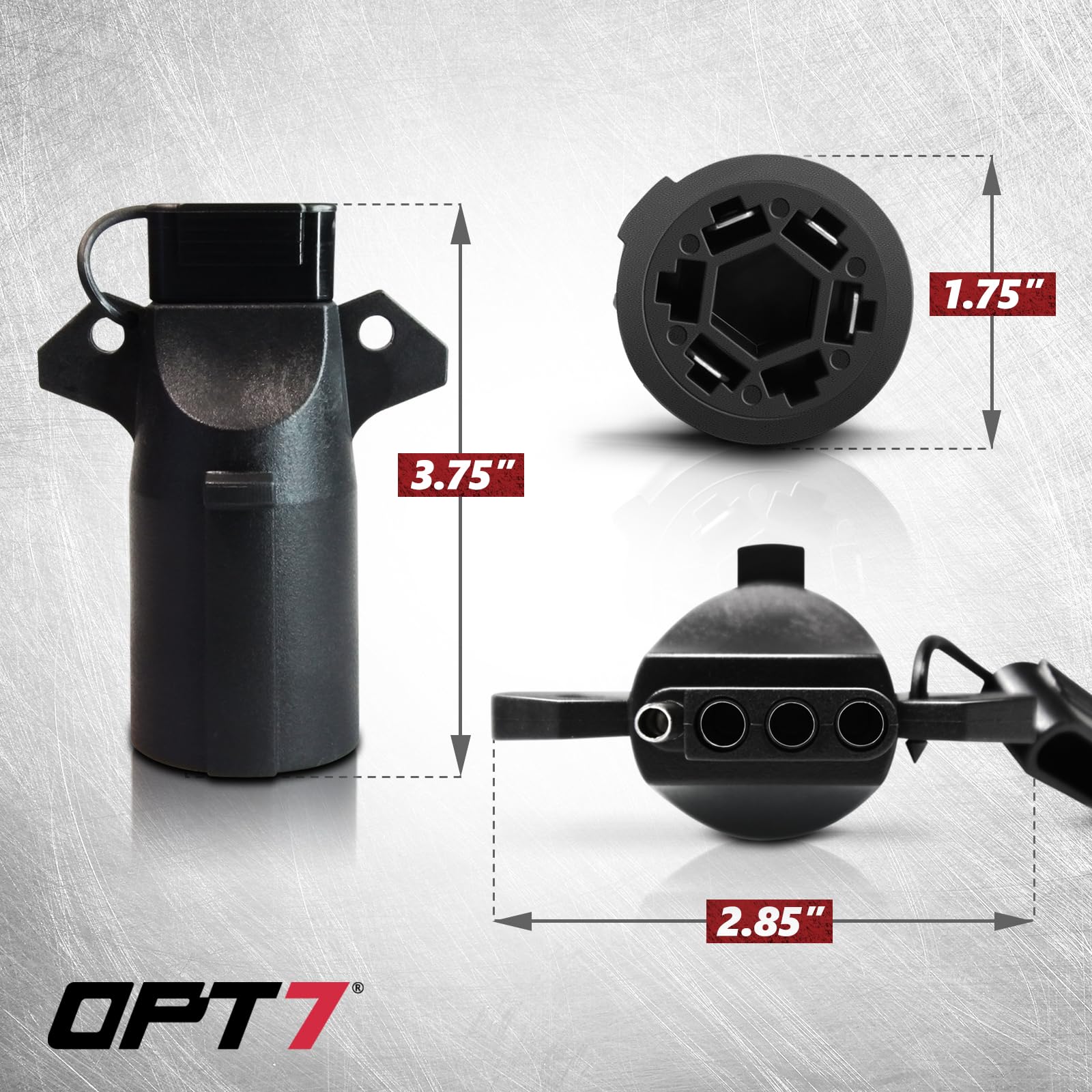 Snapklik.com : OPT7 7 Pin To 4 Pin Trailer Adapter w/Secure Tab & 24 ...