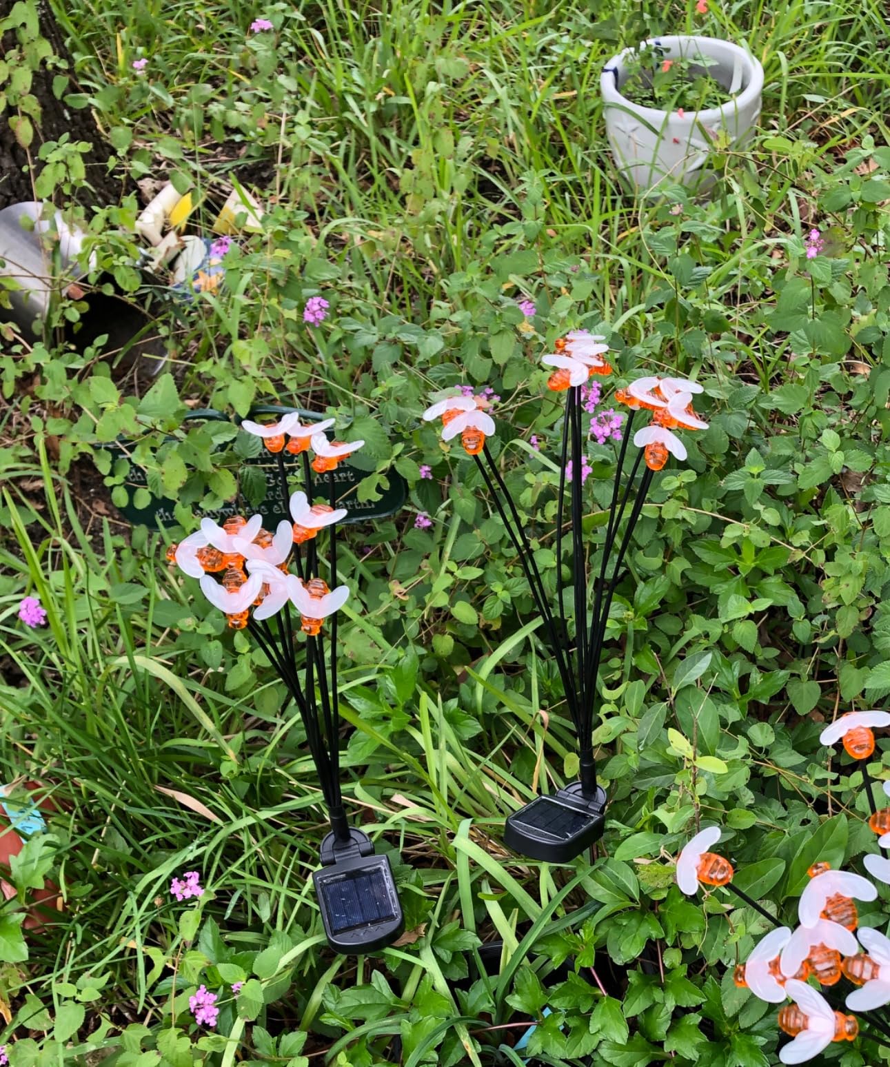 VisualWhite Solar Garden Lights, 10 LED Solar Bee Firefly Lights ...