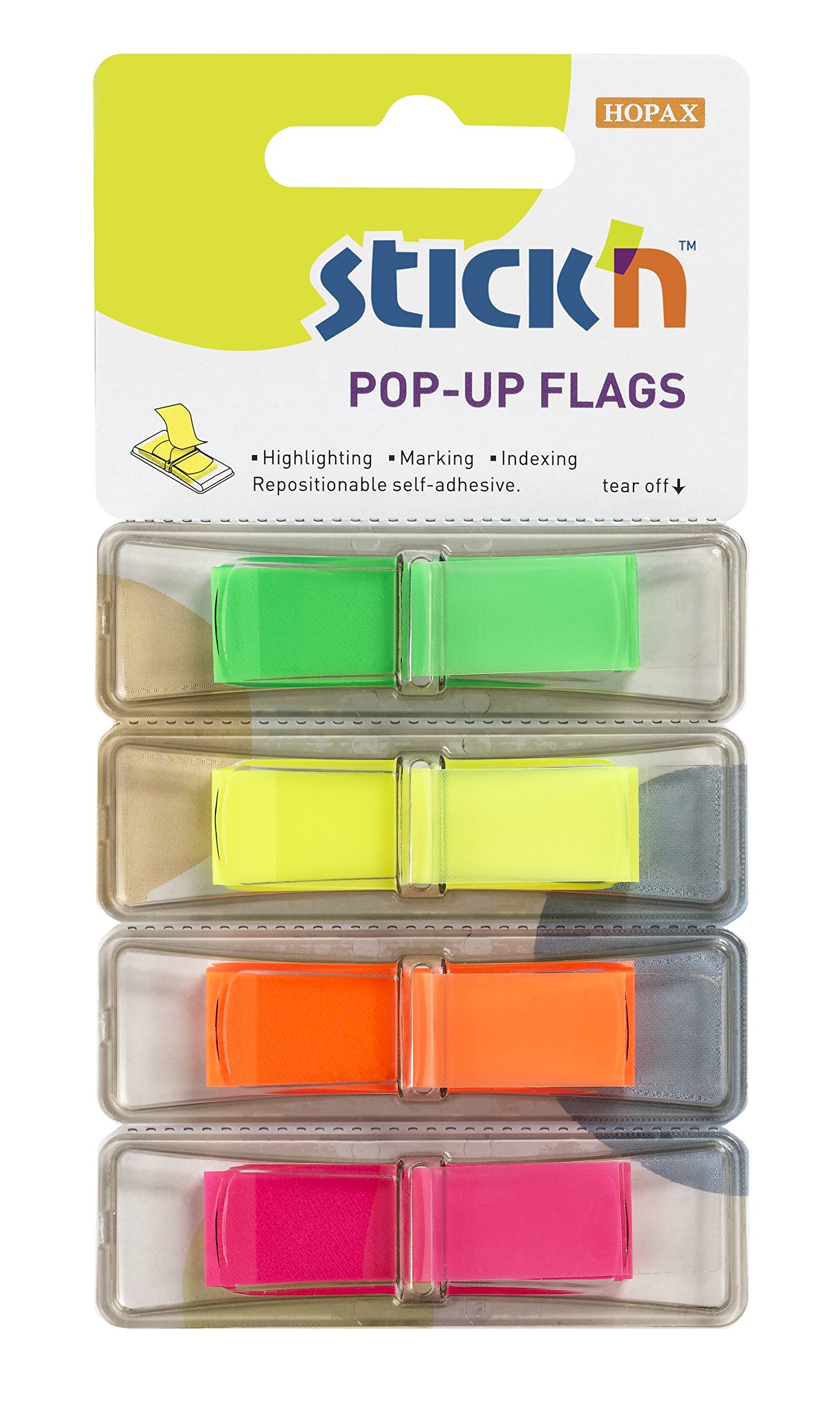 Stick N 26017 12mm Neon Pop Up Flag - Multicolour : Amazon.co.uk ...