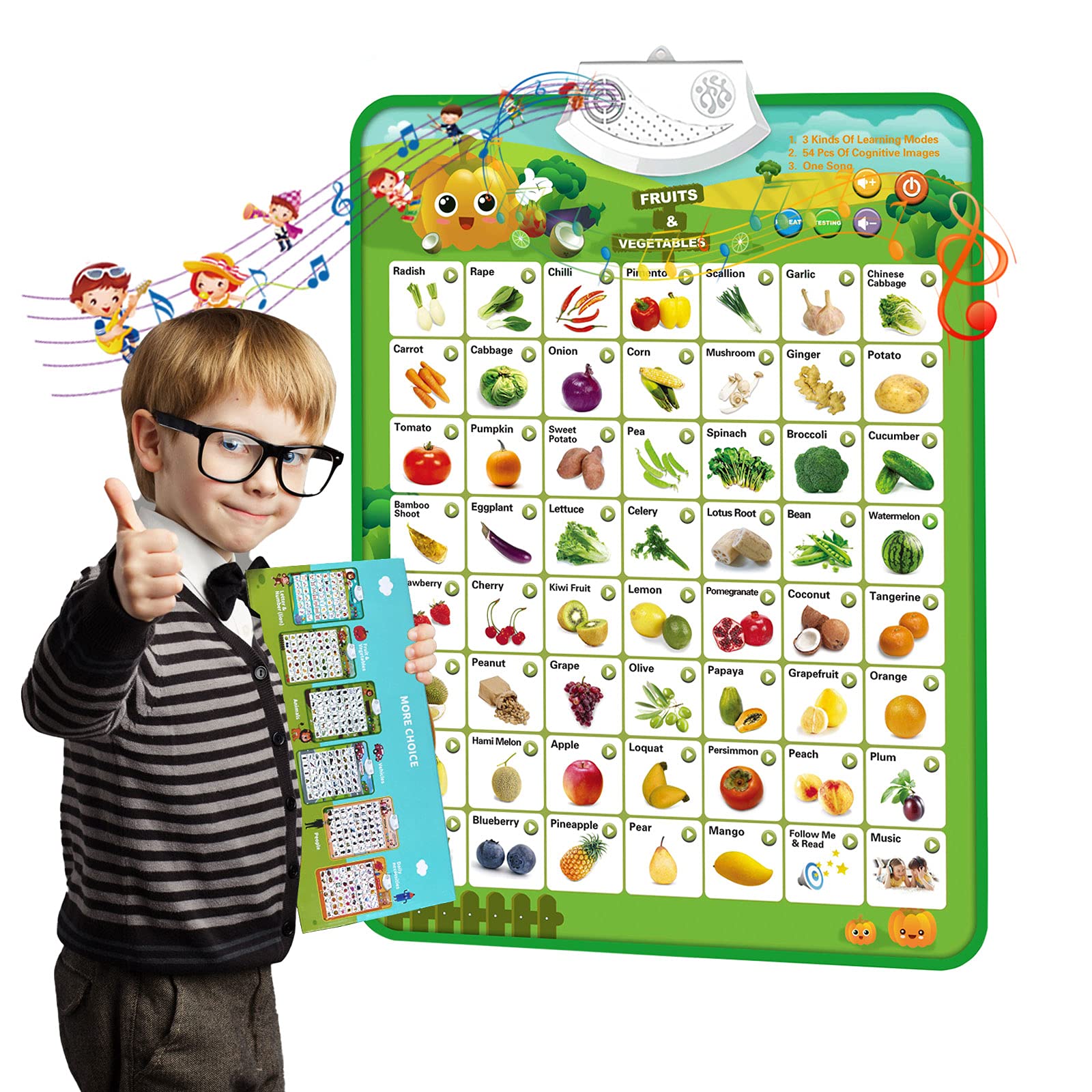 Electronic Interactive Talking Poster With Fruits Vegetables Music Wall ...