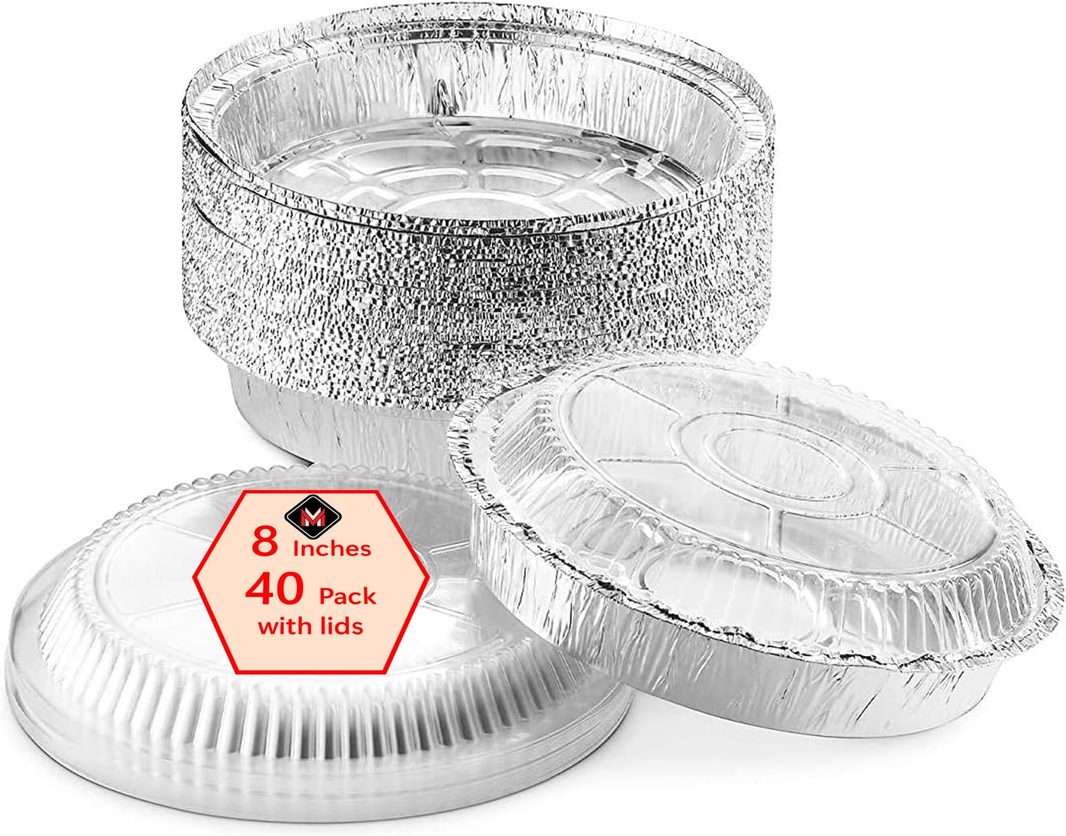 Amazon.com: MontoPack 7” Round 100 Pack Aluminum Foil Pans with Clear ...