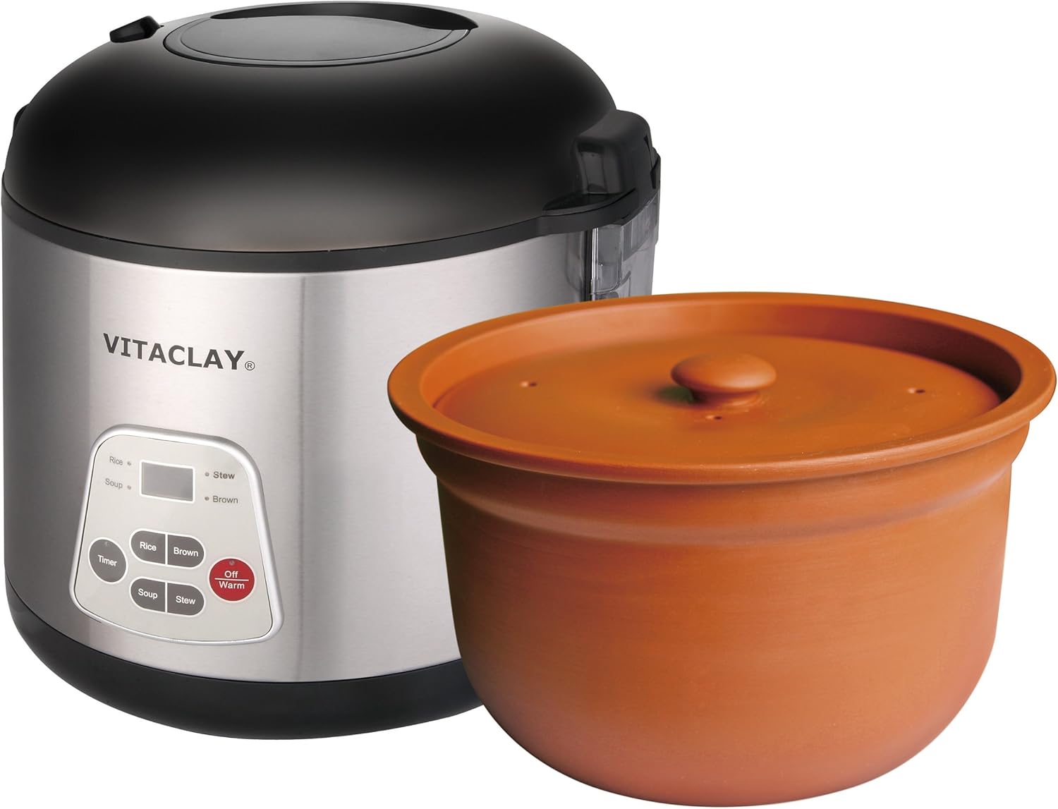 Amazon.com: Vitaclay Smart Organic Clay Rice Cooker & Slow Cooker ...