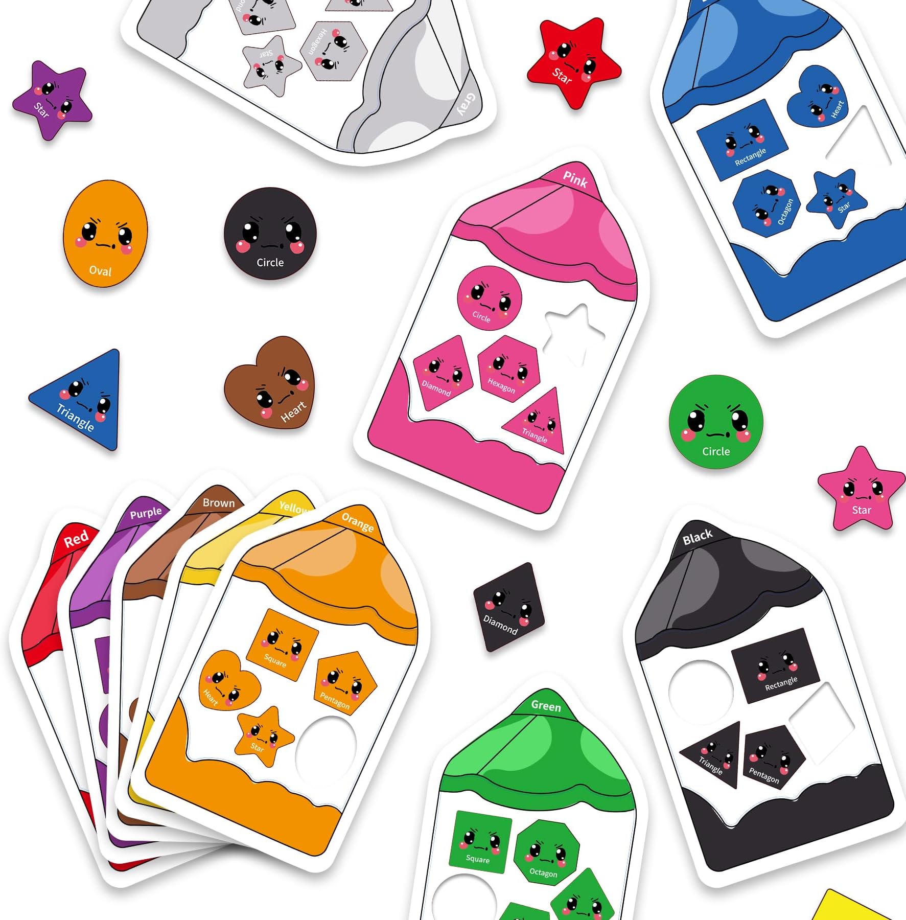 Amazon.com: 10 Pack Magnetic Shapes Color Sorting Matching Set - Colors ...