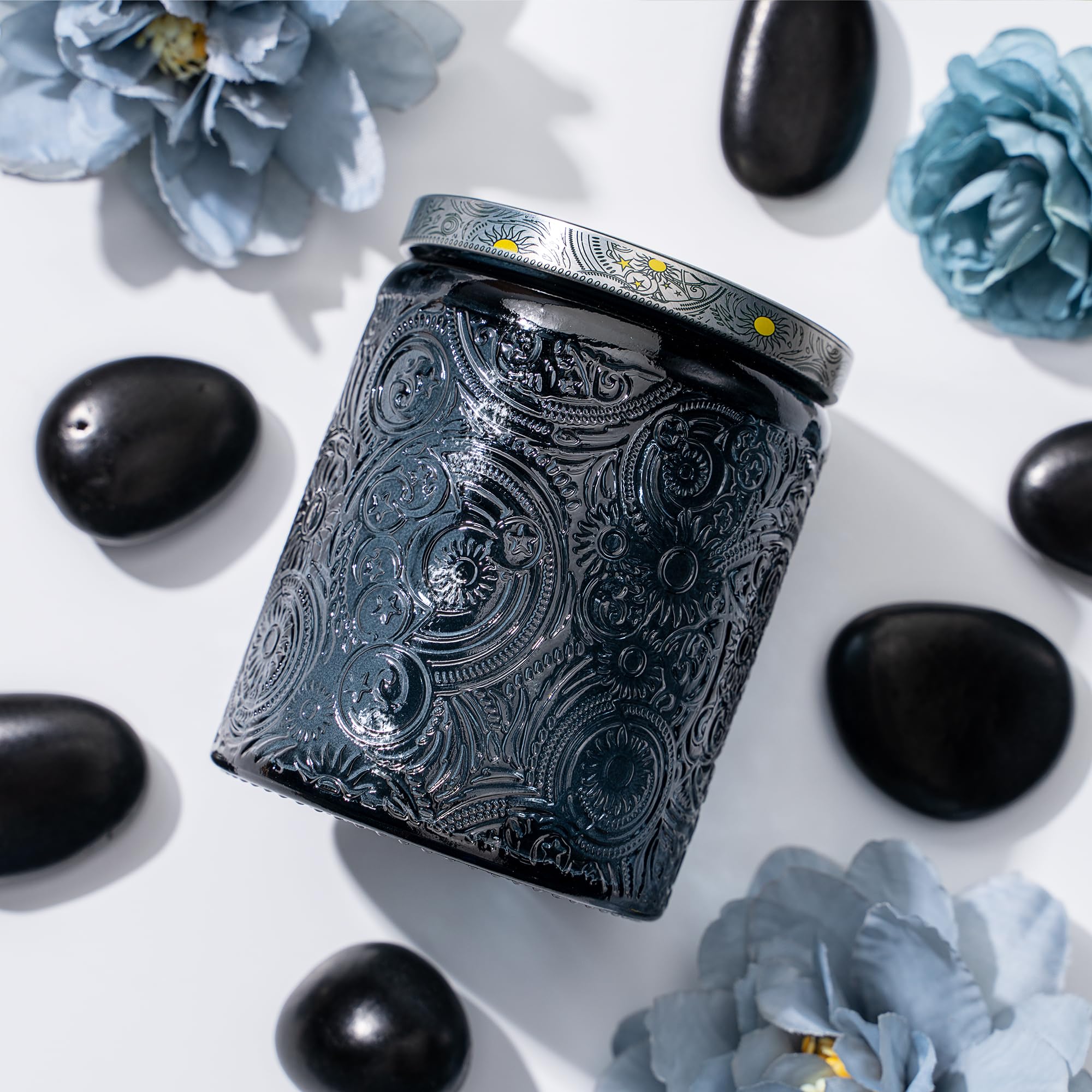 Amazon.com: Art Secret 9-Pack 8oz Embossed Glass Candle Jars with Lids ...
