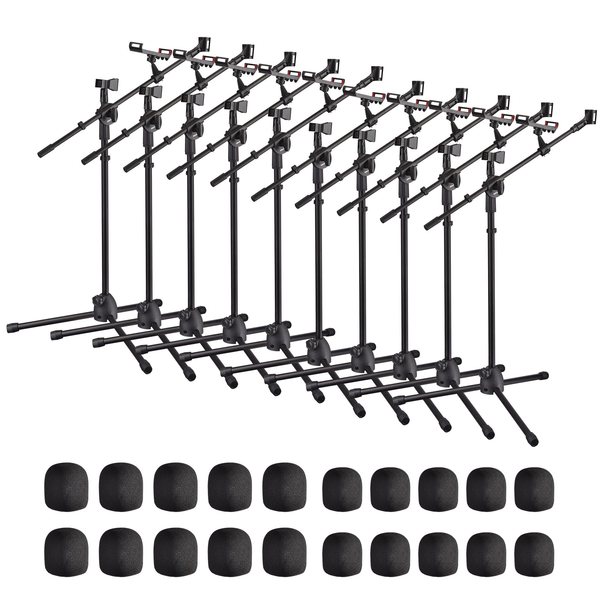 Snapklik.com : AW 10 Packs Microphone Boom Arm Stand Dual Mic Clips ...