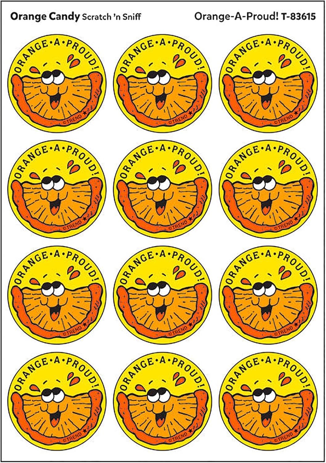 Amazon.com: Orange-A-Proud!/Orange Candy Scent Retro Stinky Stickers by ...