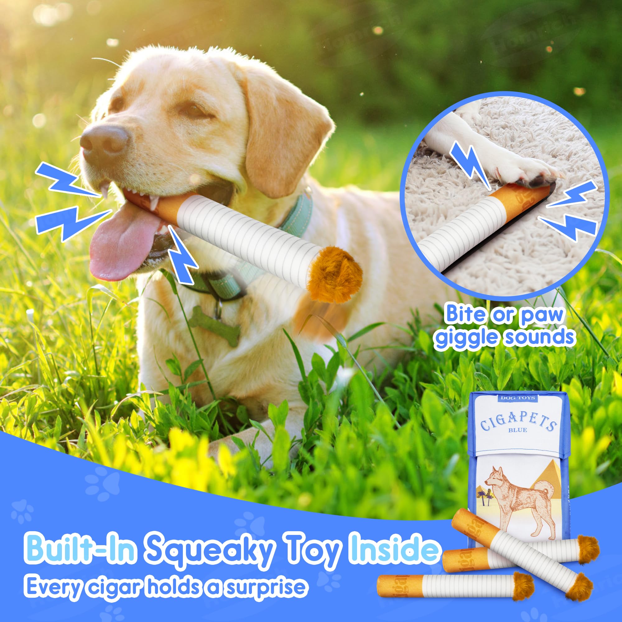 Interactive Dog Toys 3 Pack Dog Puff Stick Toys With Giggle Sound ...