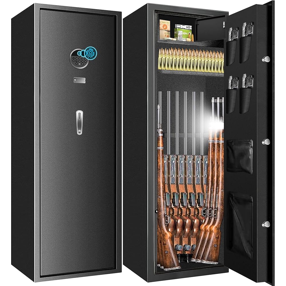 $16/mo - Finance [𝟐𝟎𝟐𝟑𝐍𝐄𝐖] 11-12 Biometric Rifle Gun Safe,Fireproof Gun ...
