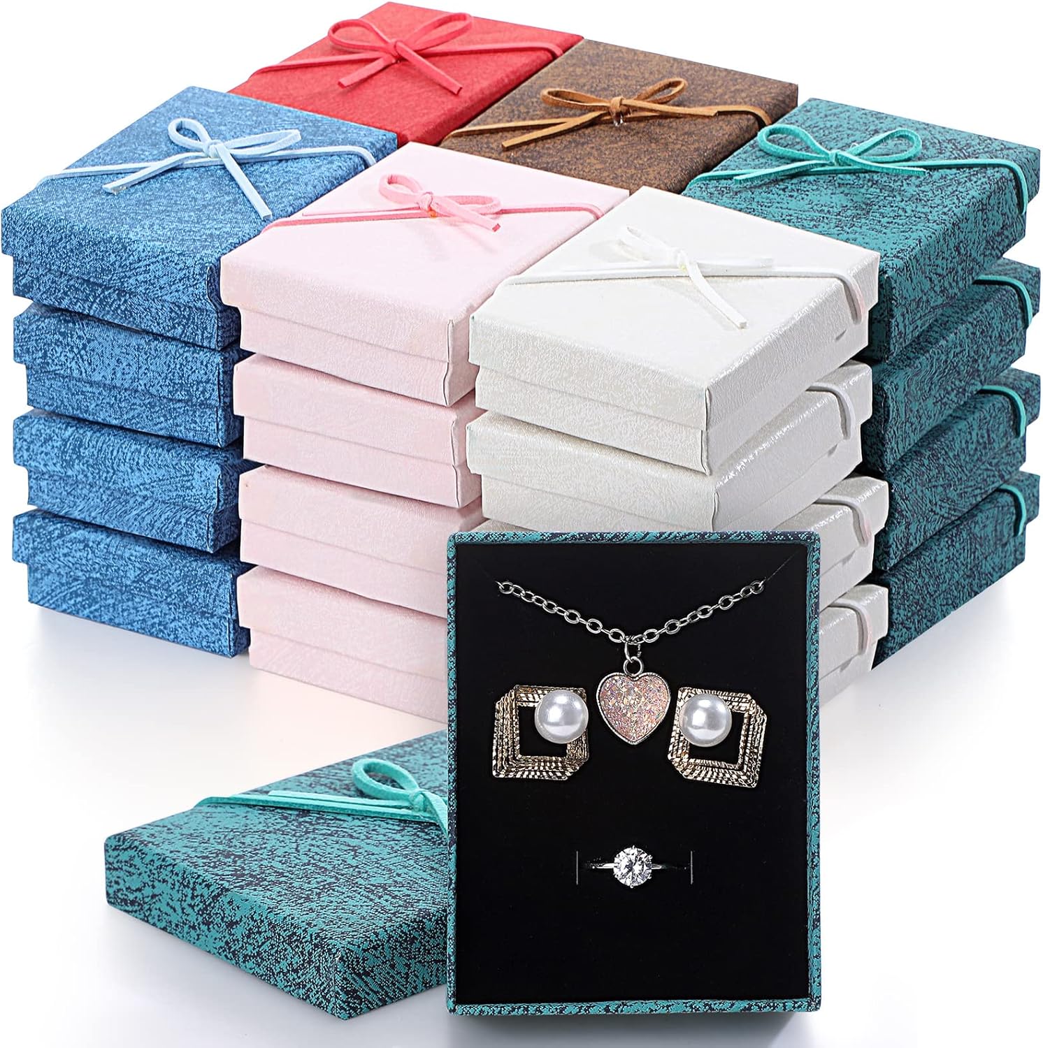 Amazon.com: 24 Pcs Jewelry Gift Boxes Set Small Cardboard Jewelry Boxes ...