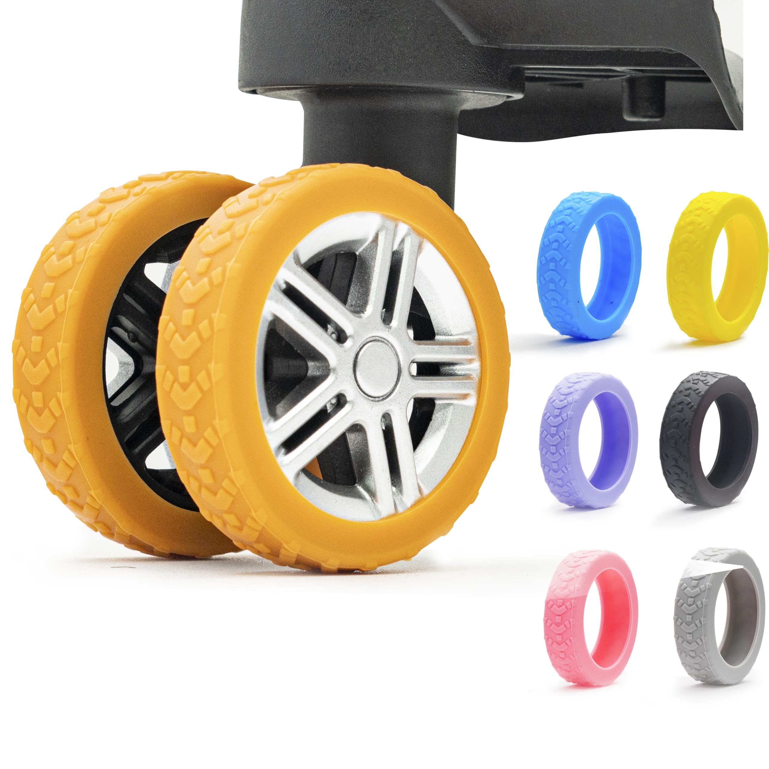 Snapklik.com : 8 Pack Luggage Wheel Covers, Silicone Silent Luggage ...