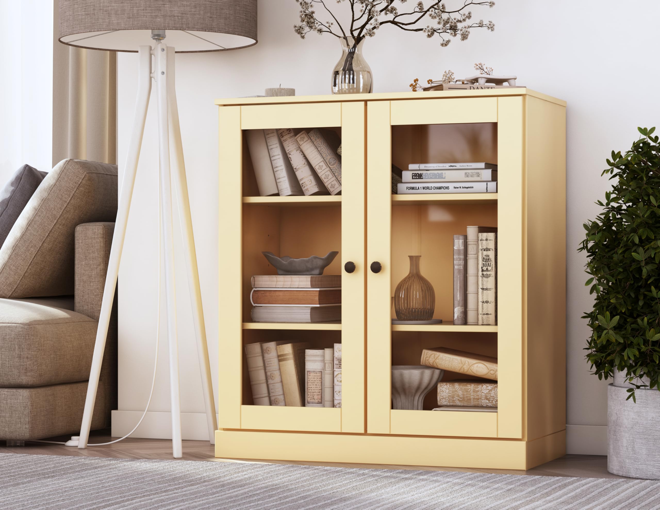 Amazon.com: Palace Imports 100% Solid Wood Yellow 3-Shelf Bookcase w ...