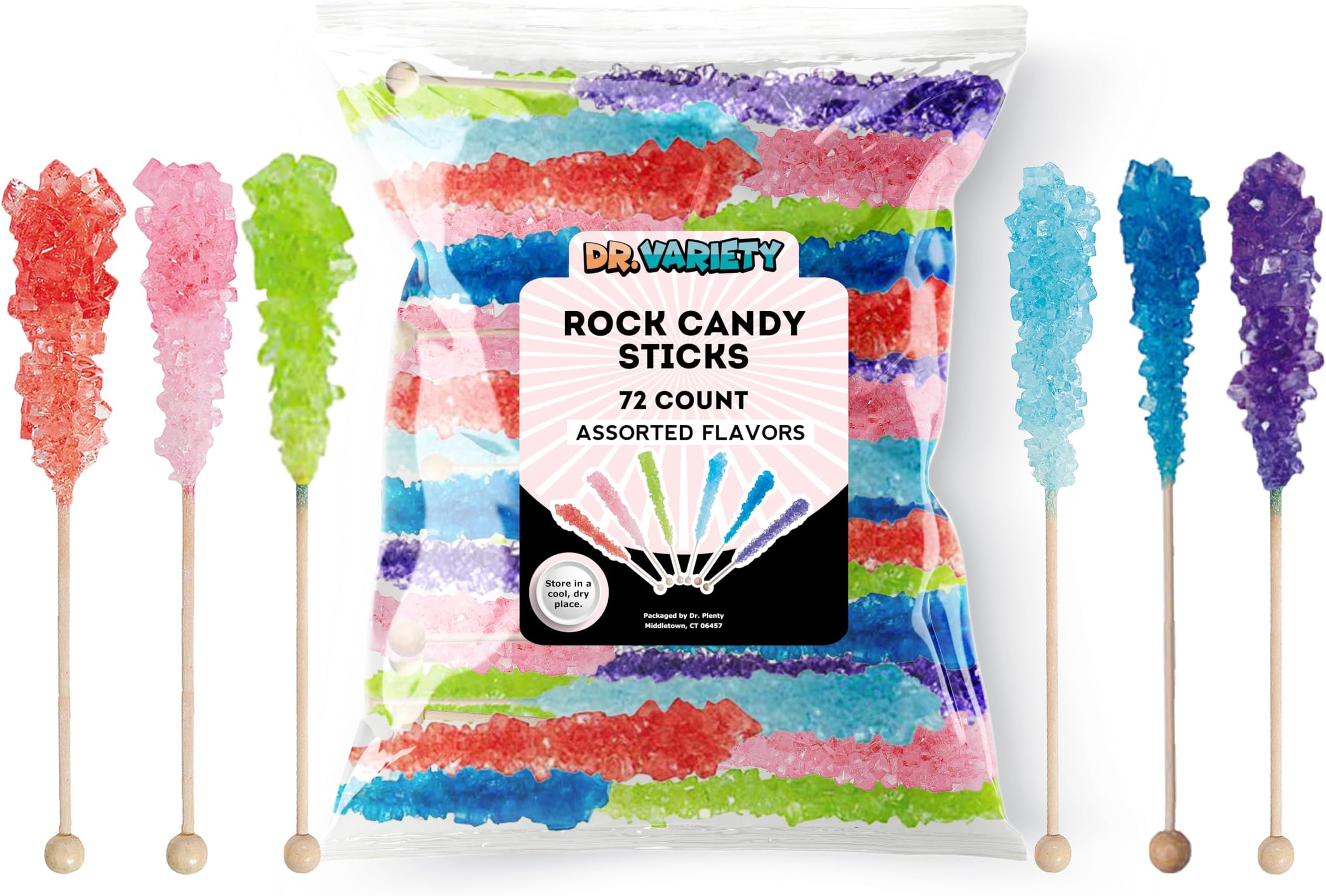 Amazon.com : Variety Rock Candy on a Stick "72 Pack" - Bulk ...