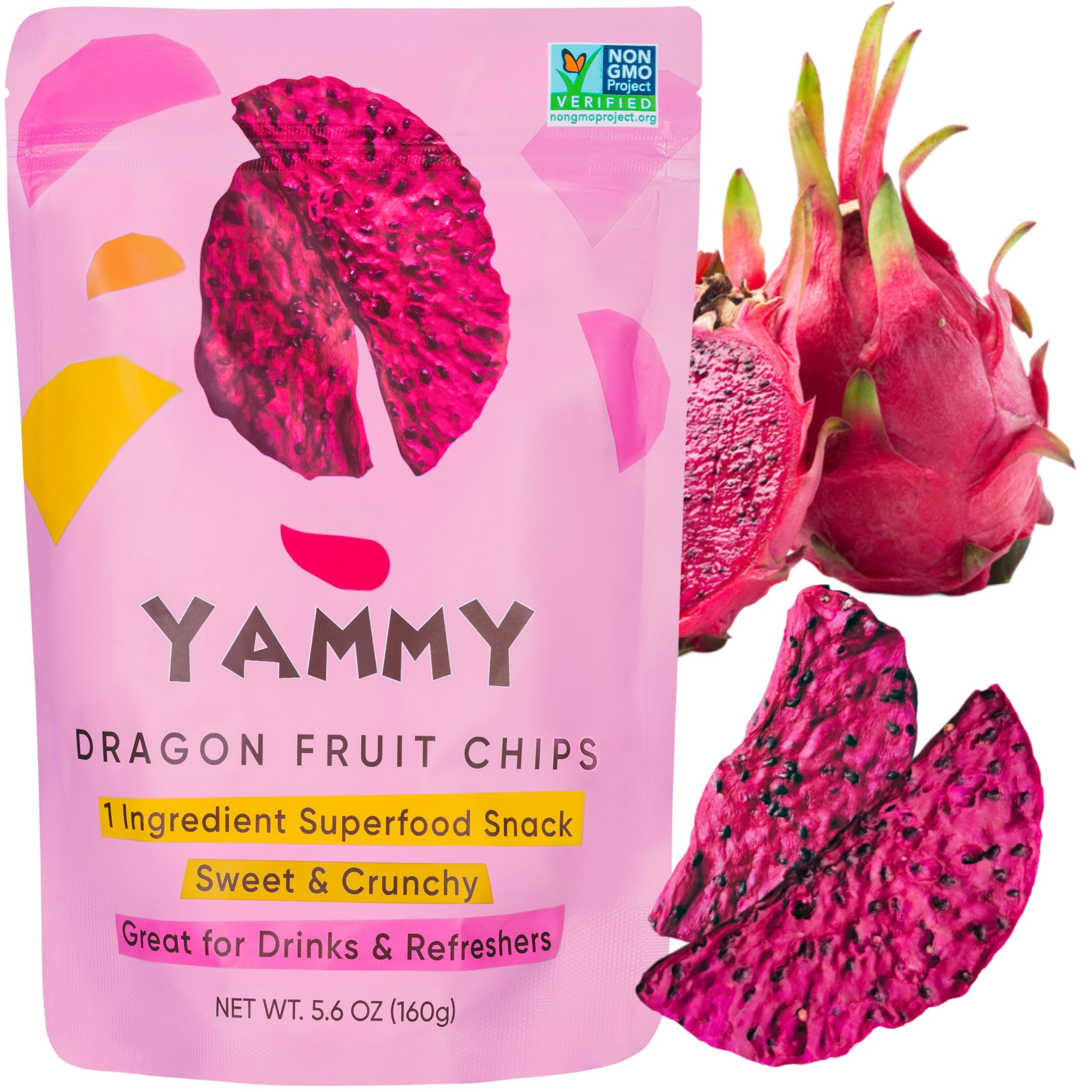 Amazon.com: Yammy Dried Dragon Fruit Chips for Drinks Refreshers ...
