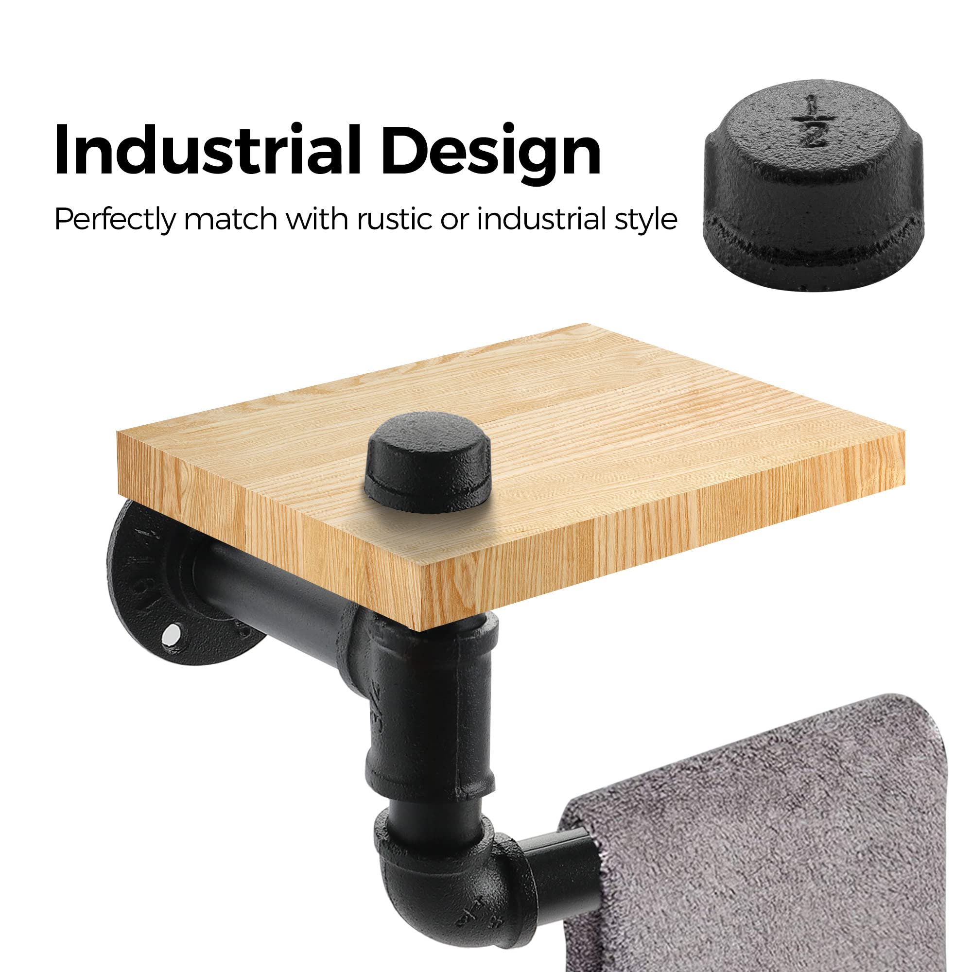 Snapklik.com : 1/2" Black Industrial Pipe Fitting Caps - 20 Pack Iron ...