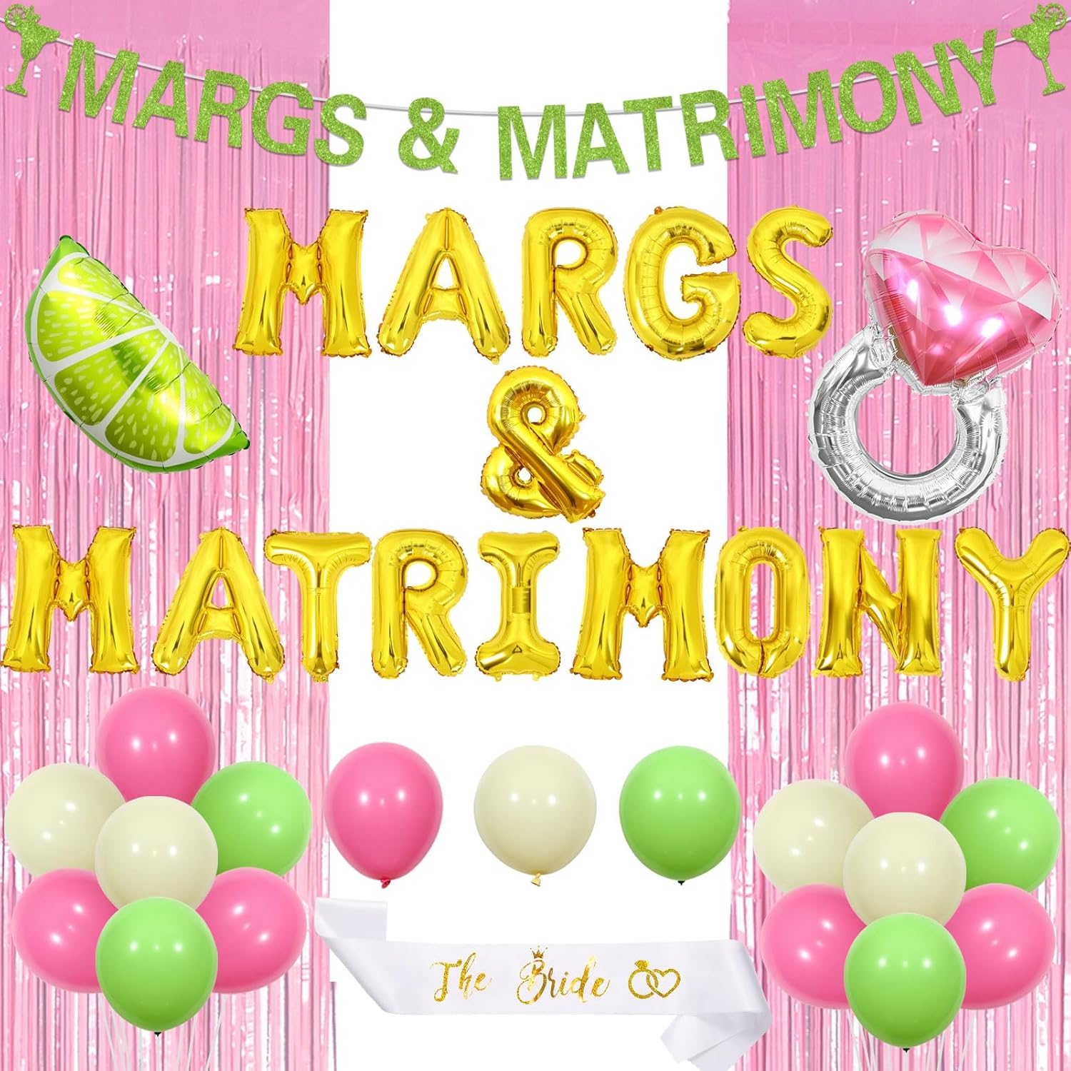Amazon.com: Balterever Margs and Matrimony Bachelorette Decoration ...