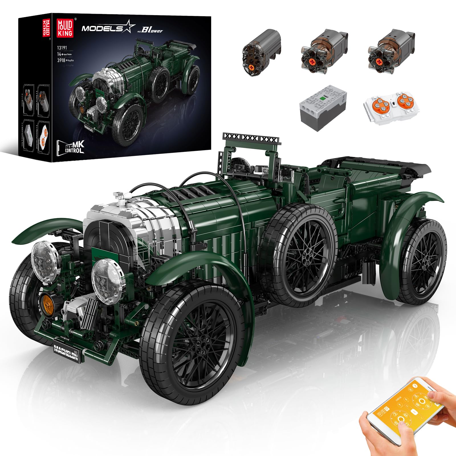 Amazon.com: Mould King 13191 Classic Cars Building Blocks Sets, MOC ...