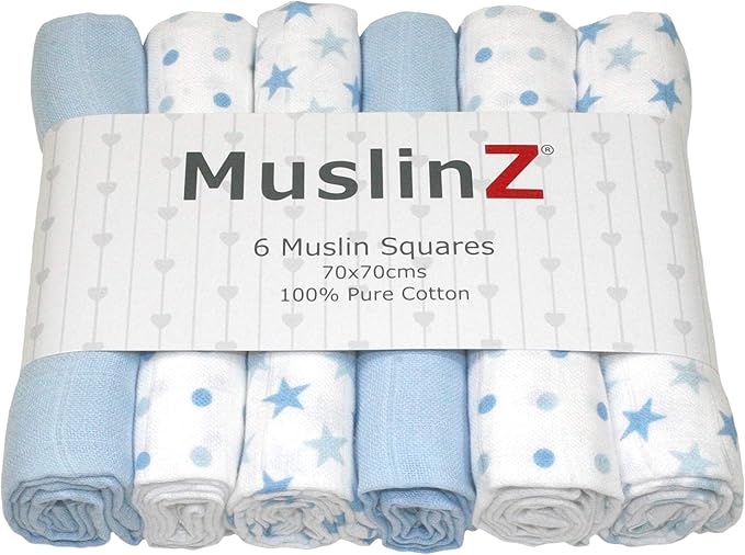 MuslinZ 6 pack Muslin Cloths for Baby, Large Muslin squares, Burp ...