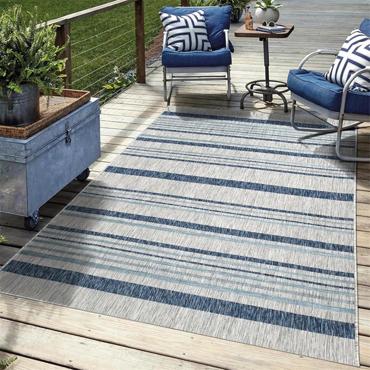 Amazon.com: Outdoor Rug 8x10 Patio Waterproof Washable, Deck Carpet ...