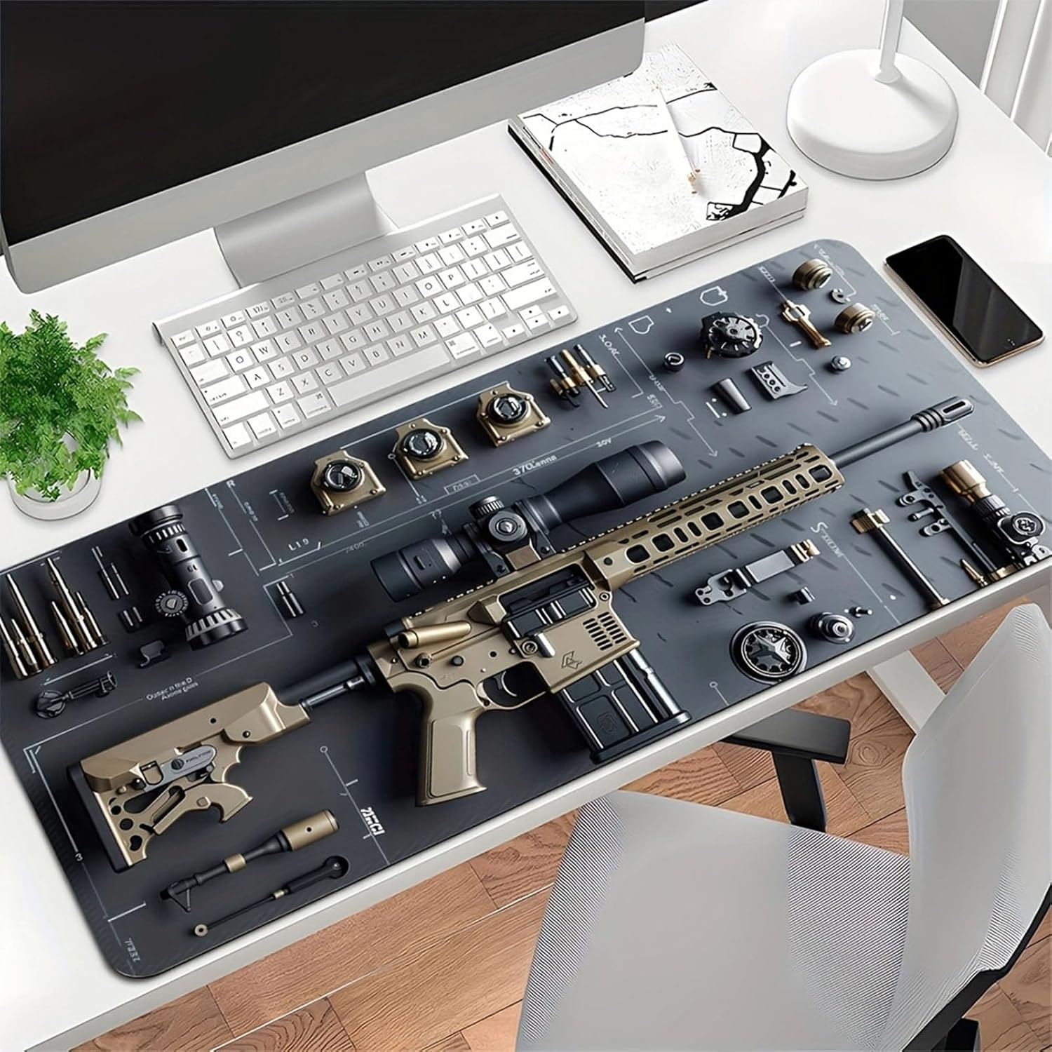 Cool Military Weapon Build Weapon Parts Display Large Gaming Mouse Pad ...