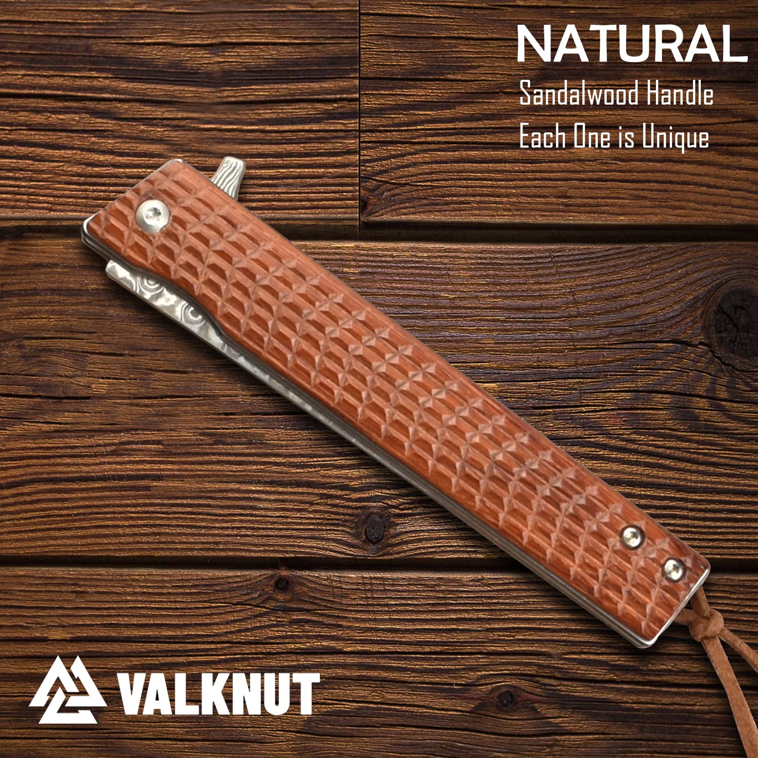 Snapklik.com : VALKNUT Damascus Pocket Knife, Handmade Hand Forged VG ...