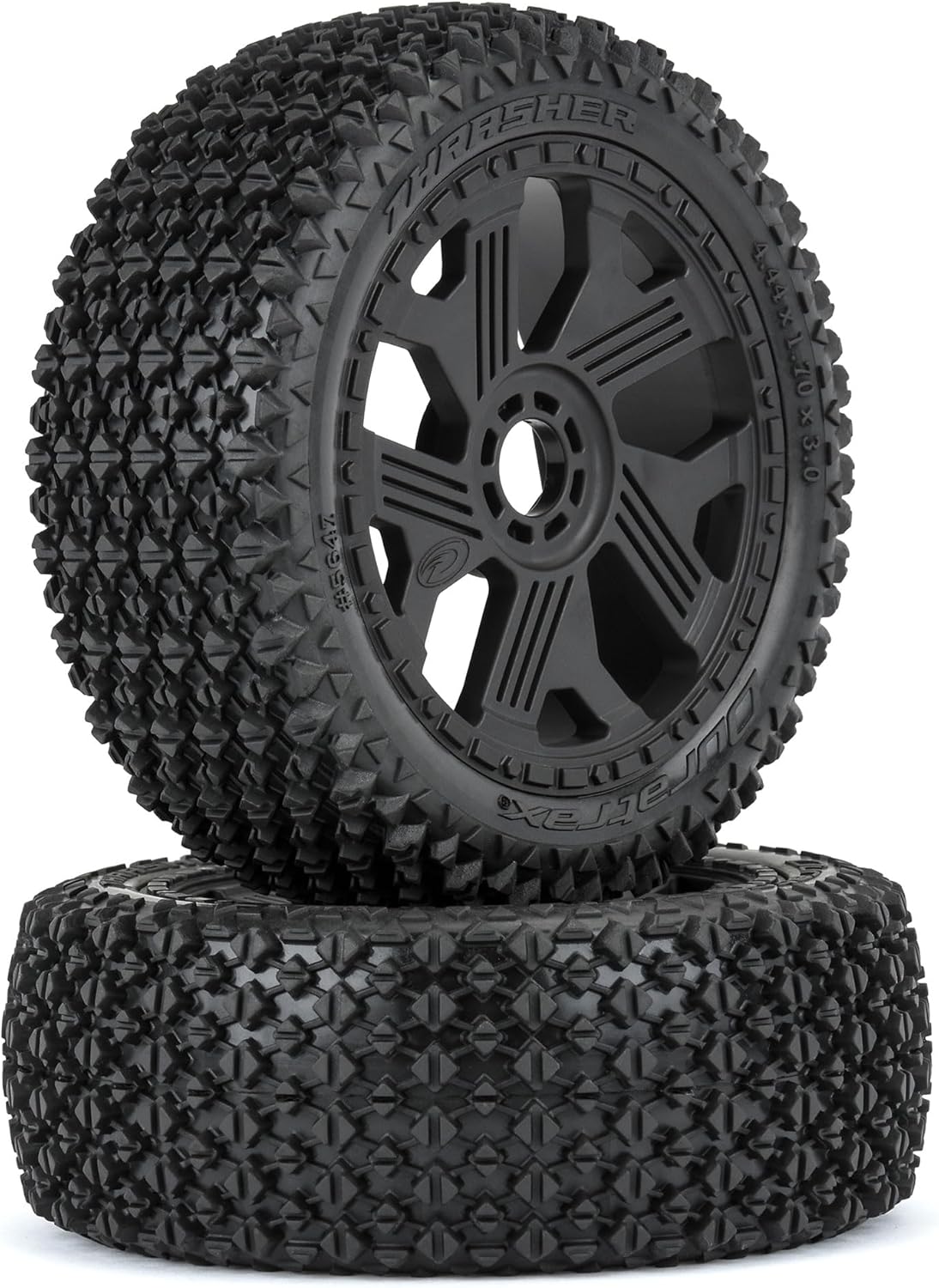 Amazon.com: Duratrax Thrasher Off-Road 18 Buggy Tires Mounted on Black ...