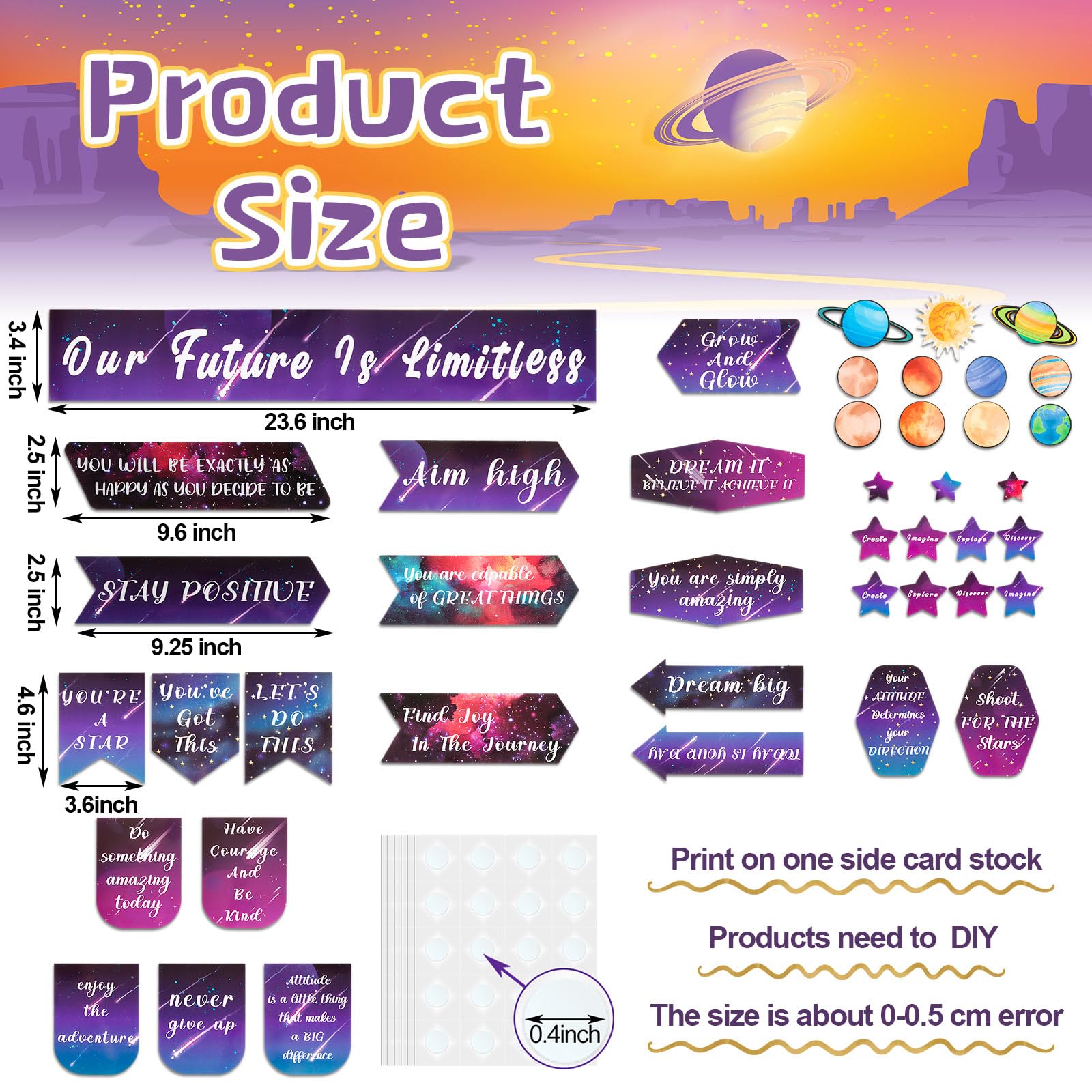 Out Of This World Decorations Kosiz 97 Pcs Space Classroom Bulletin ...