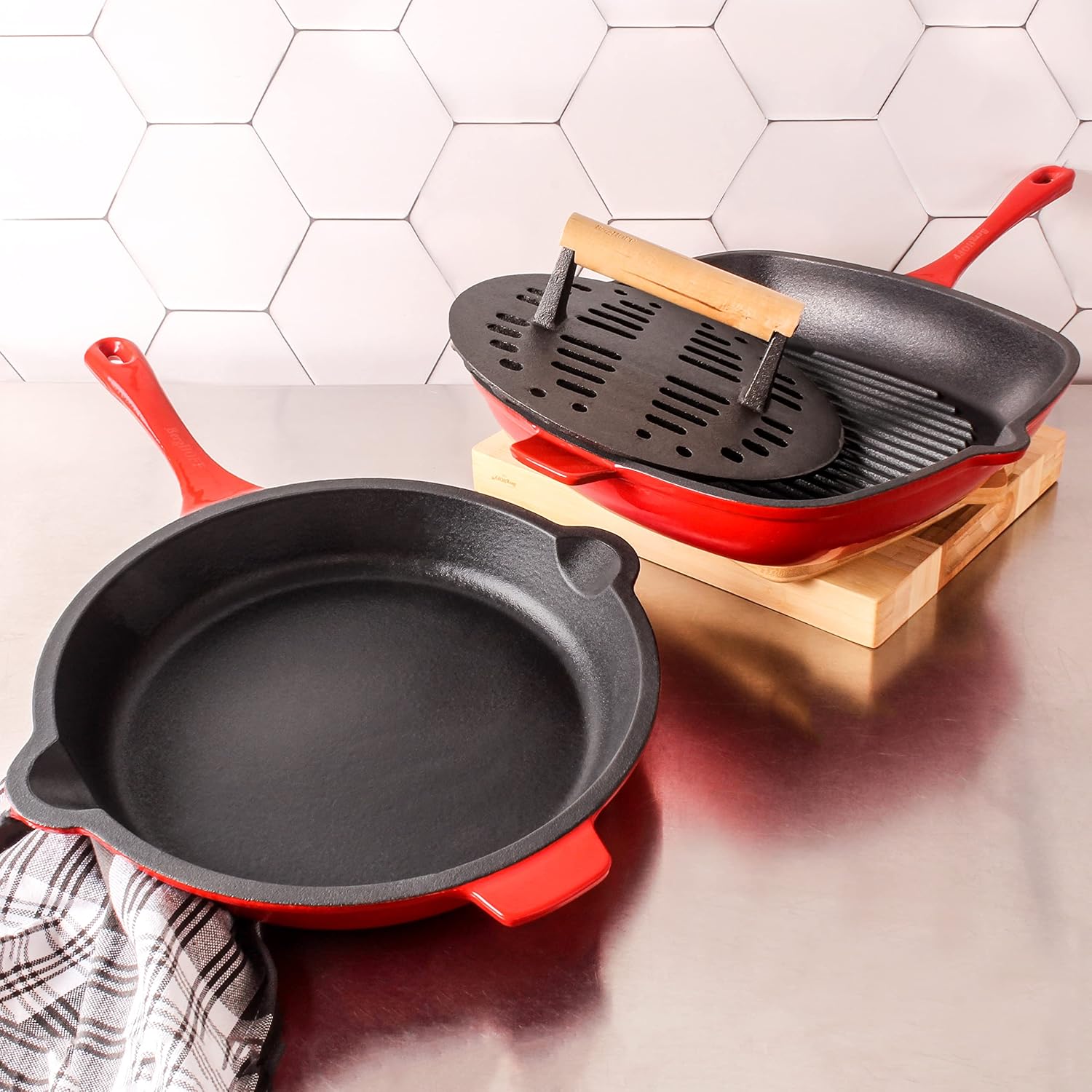 Buy BergHOFF Neo 3Pc Enameled Cast Iron Cookware Set, Fry Pan 10 inches ...